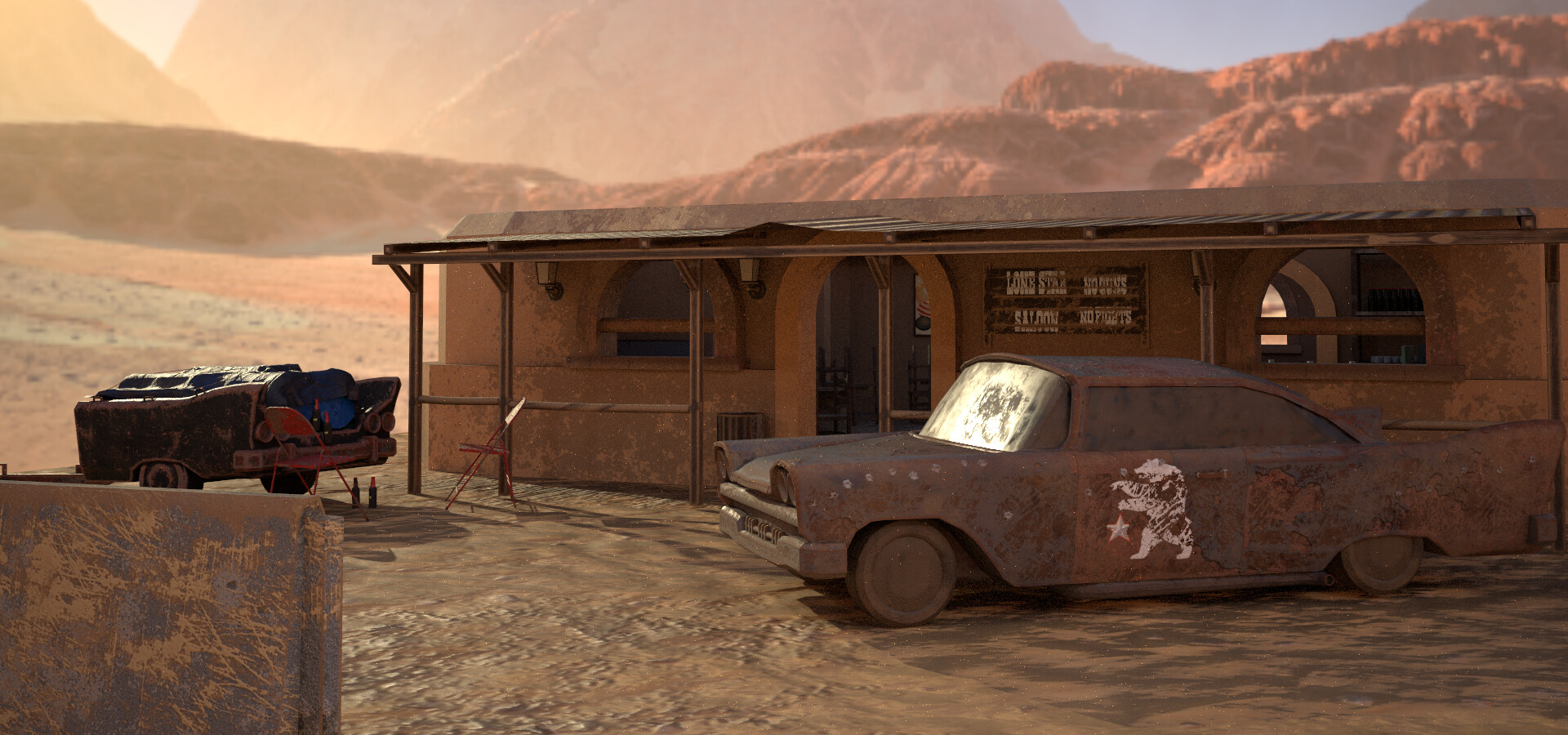 ArtStation - Lone Star Saloon [Fallout Themed Bar]