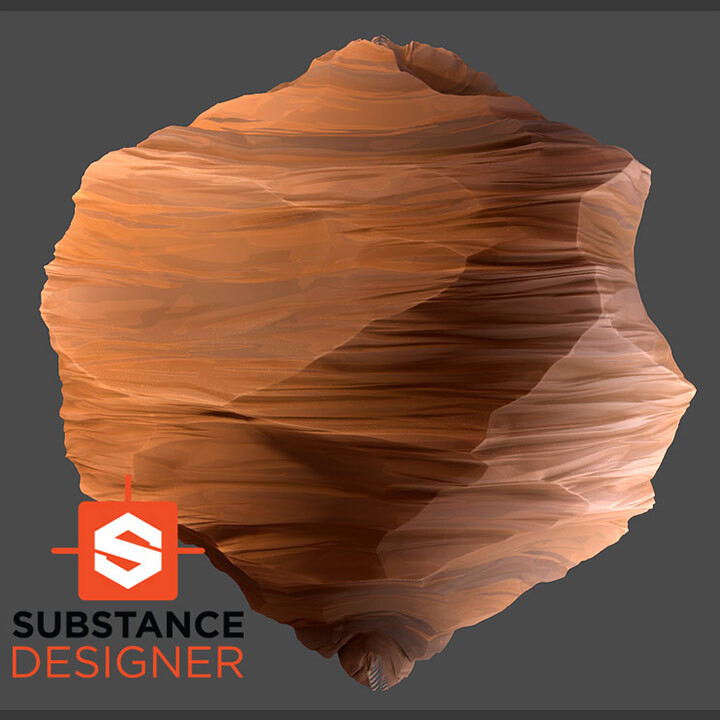 ArtStation - Stylized Desert Cliff Wall - Substance Designer