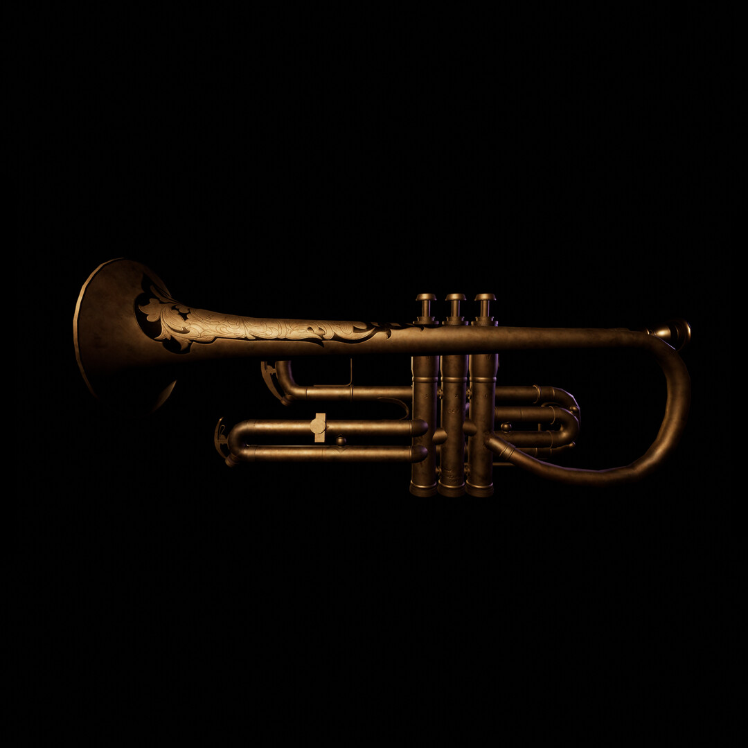 ArtStation - Antique 1910 C.G. Conn Cornet Trumpet
