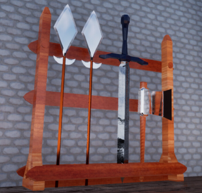 ArtStation - Medieval Weapon Rack Props
