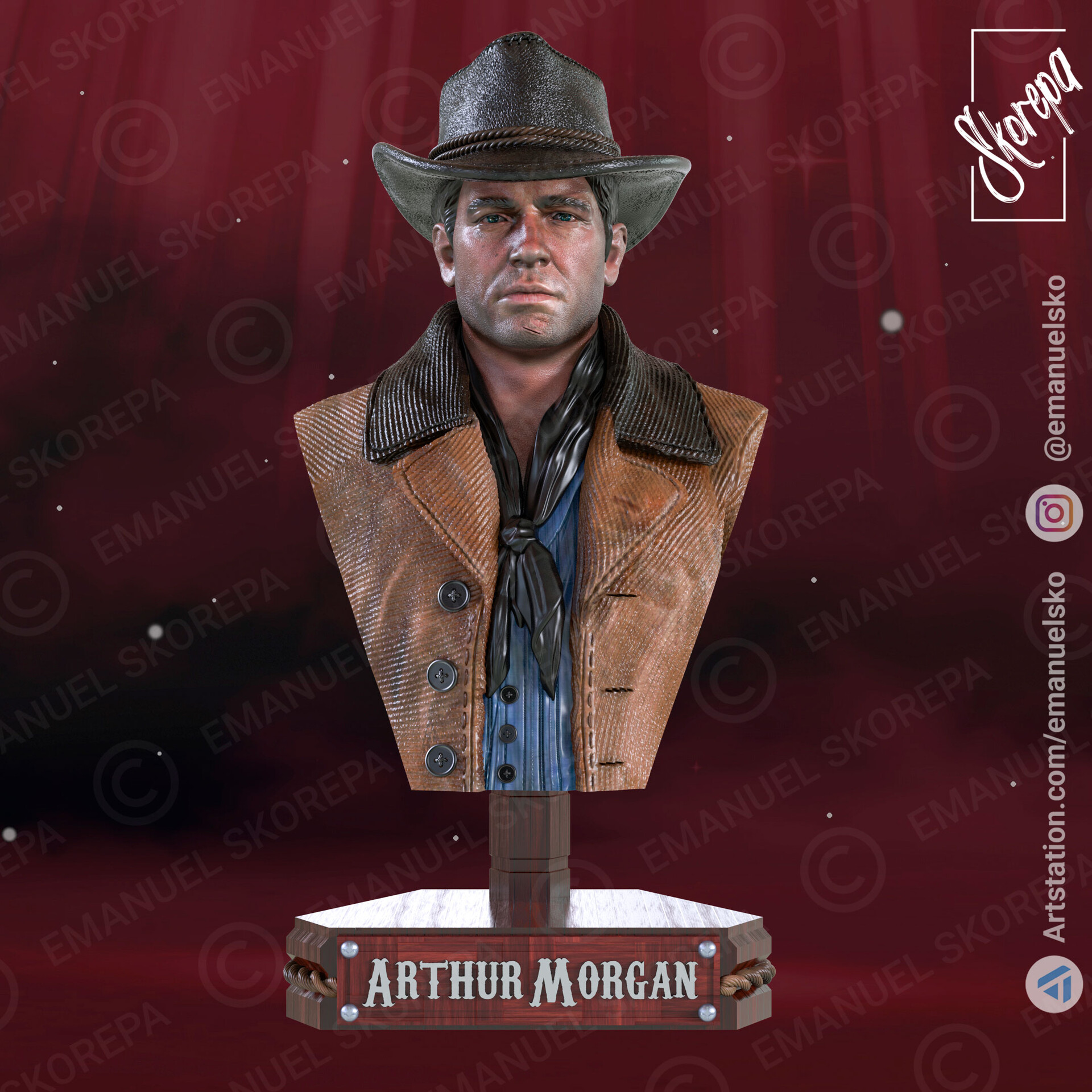 ArtStation - Arthur Morgan Bust (3D Print)