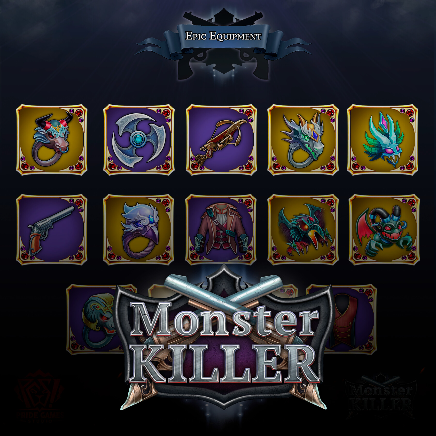 ArtStation - Icon set — Monster Killer