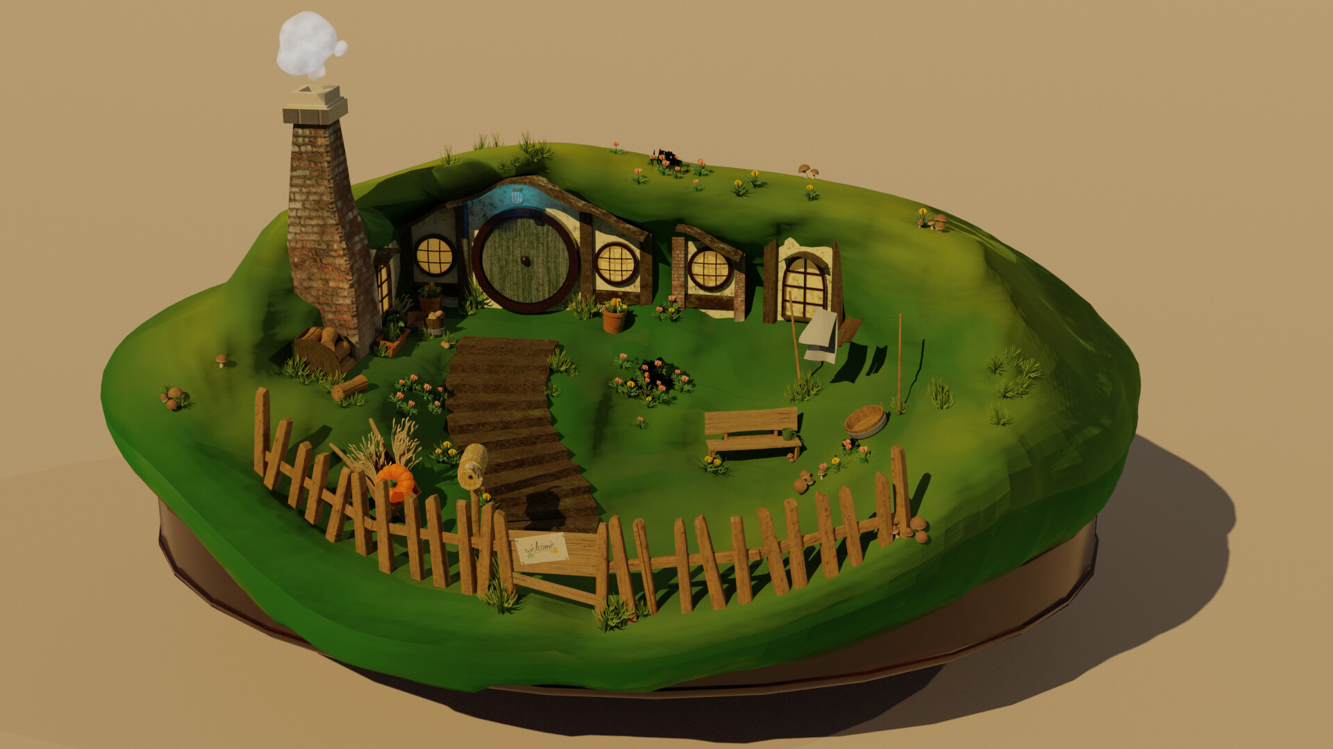 ArtStation - Hobbit-Hole (Concept & 3D Modeling)