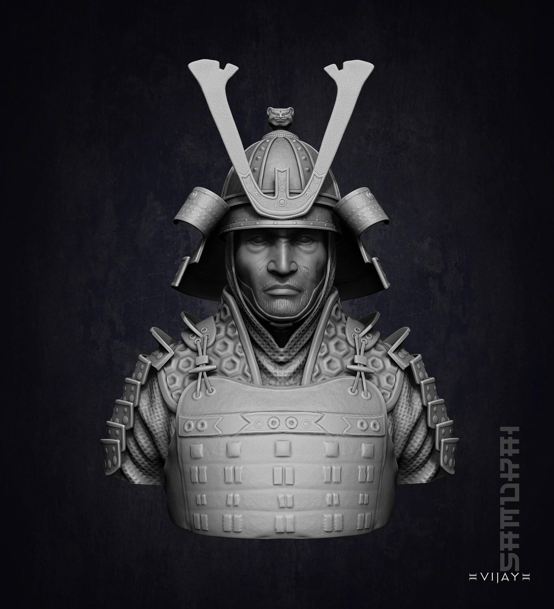 ArtStation - Bust - Samurai Warrior