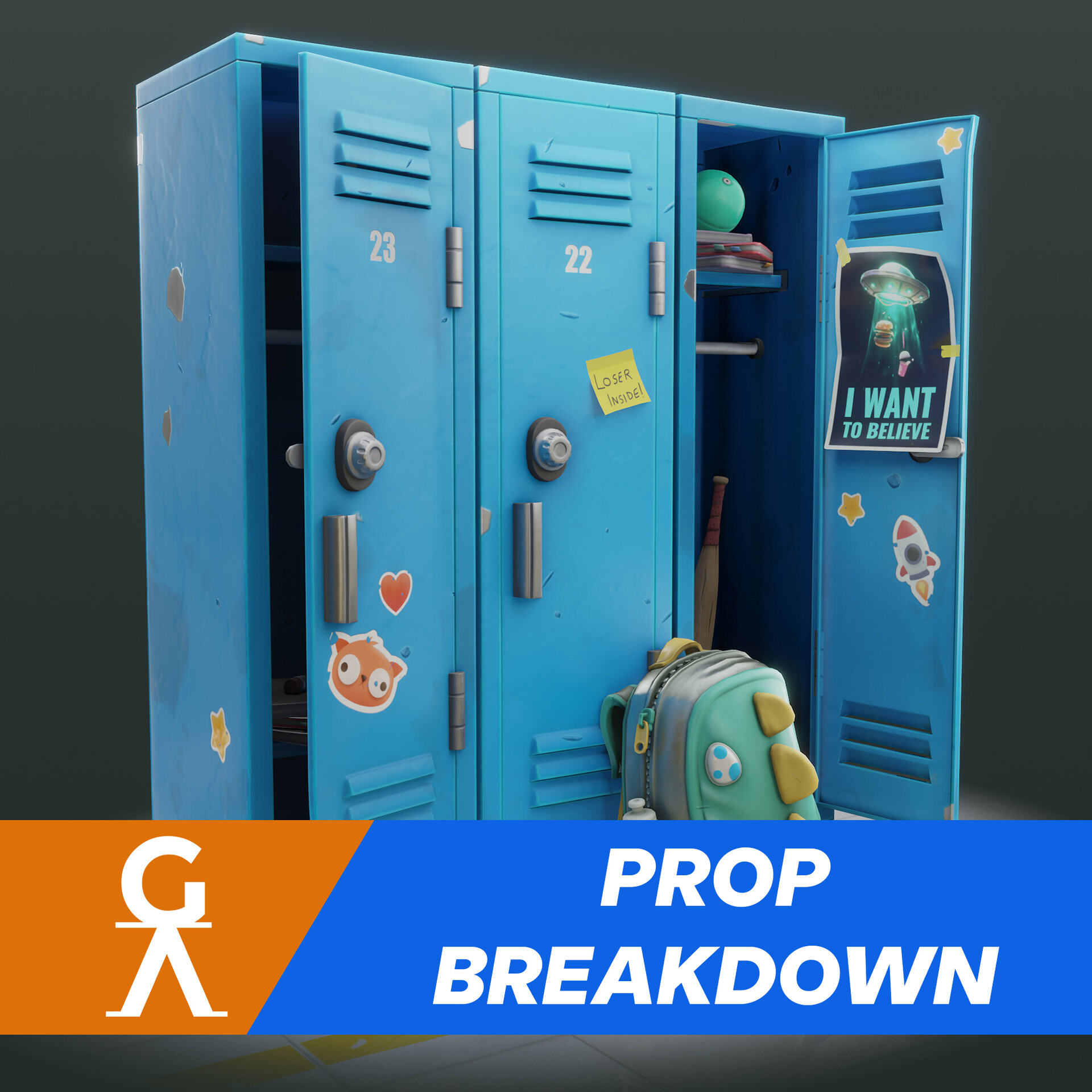 ArtStation - After School Lockers - Prop Breakdown - Matteo Maravalle