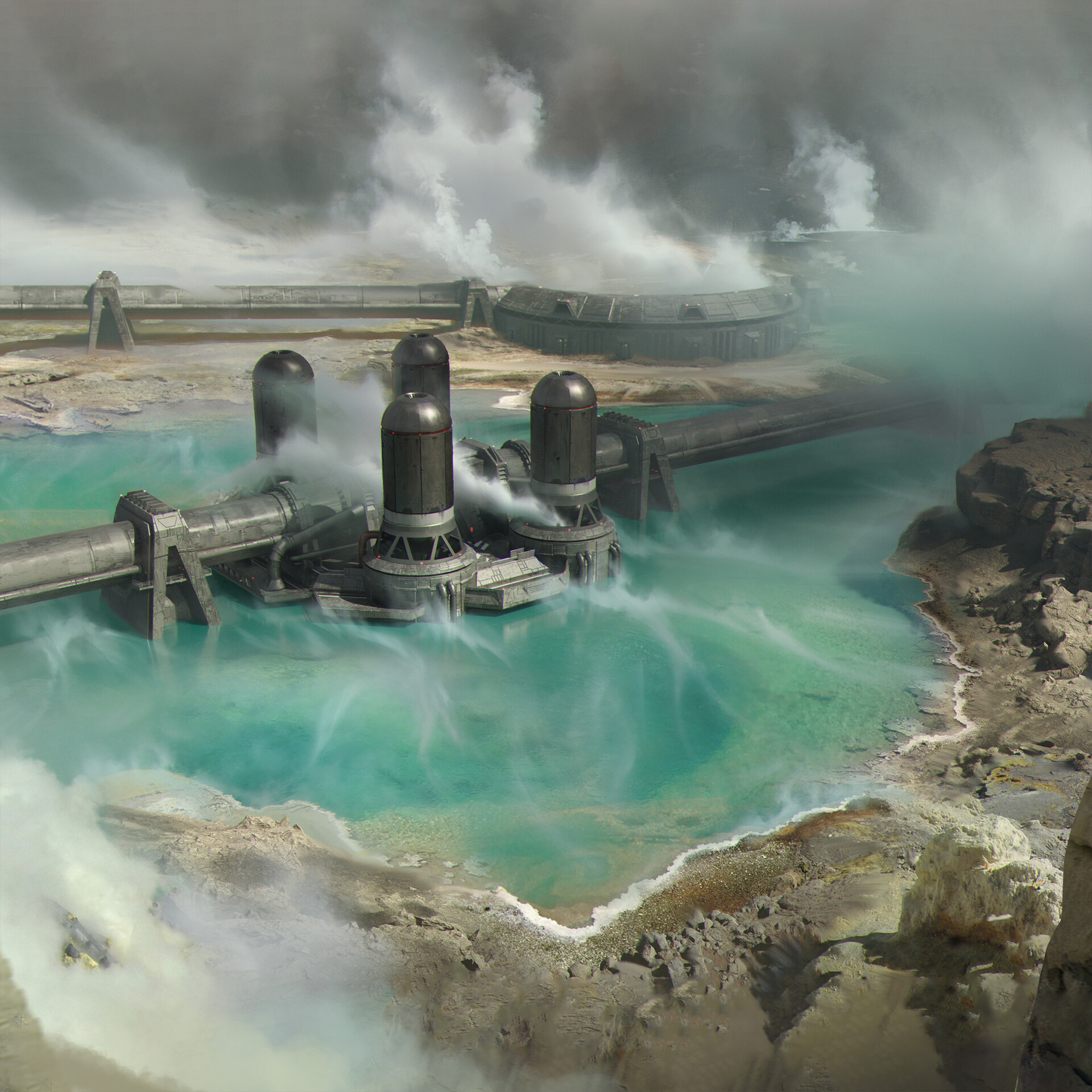 ArtStation - Geothermal Plant part 1