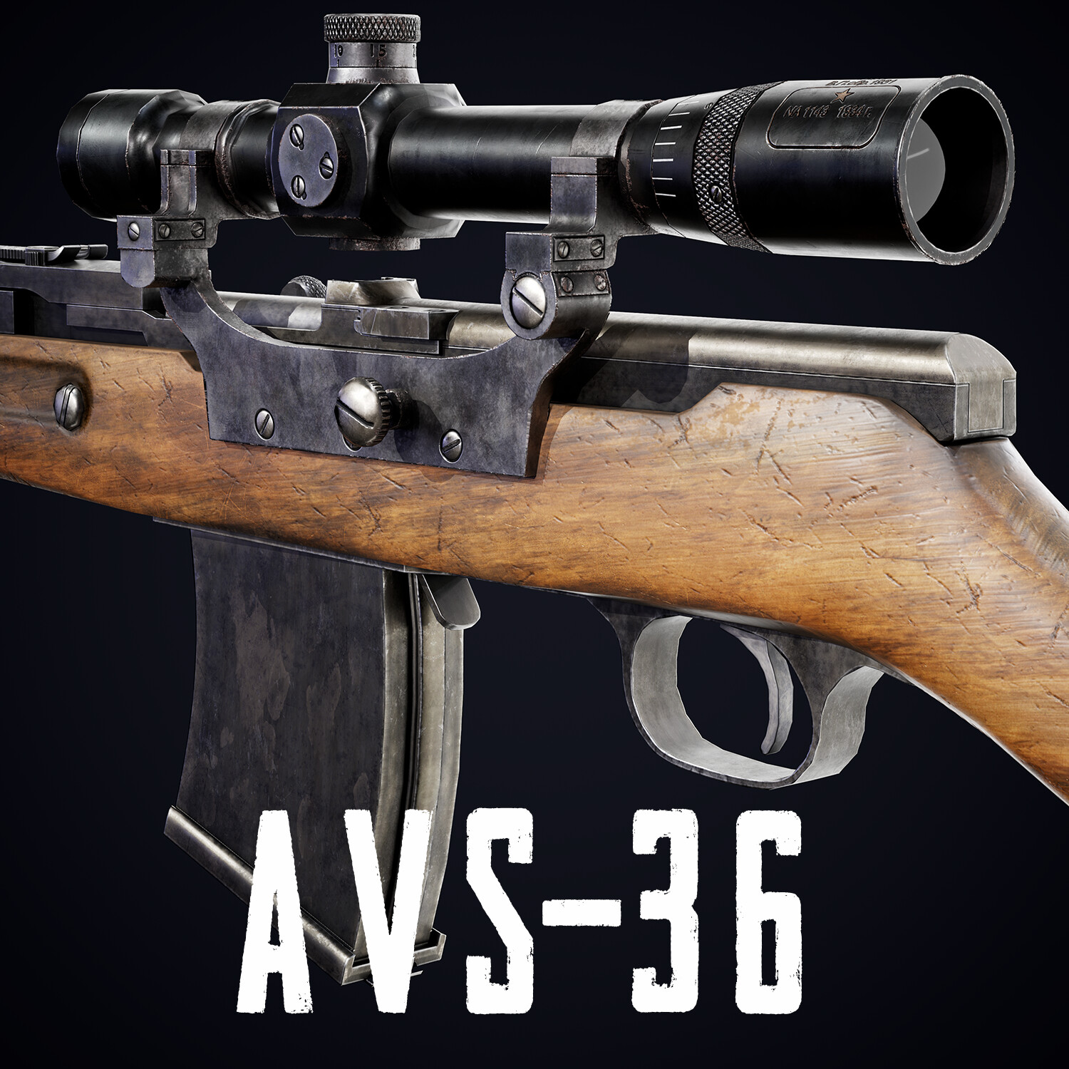 ArtStation - AVS-36 with PE 1931 Scope