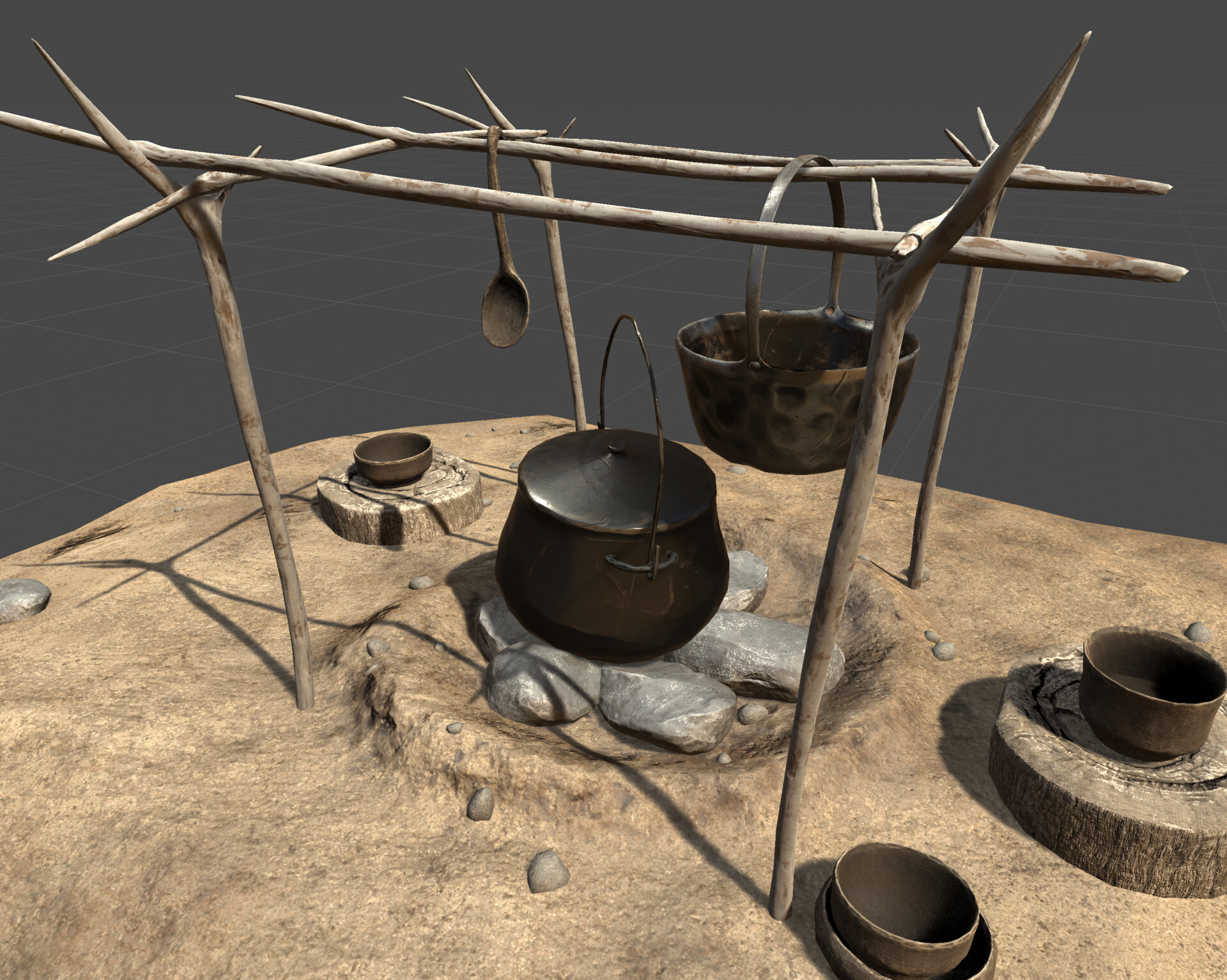 ArtStation - Native American Cooking Fire