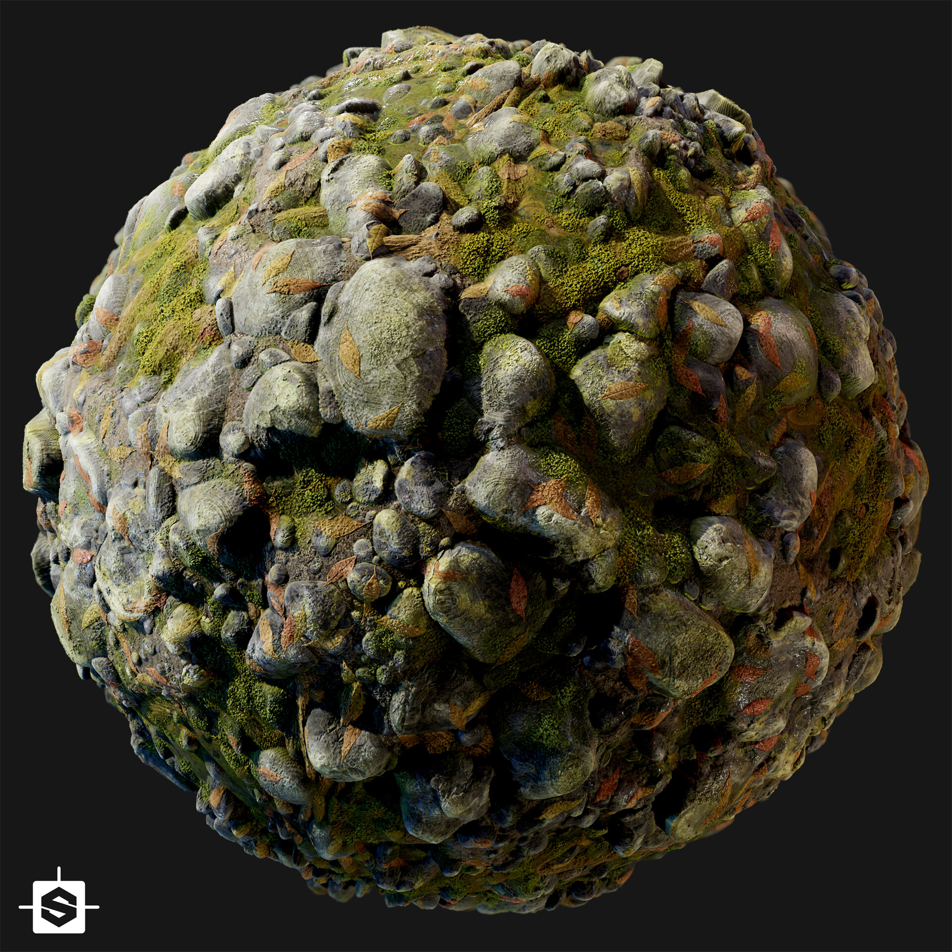 ArtStation - Mossy Forest Riverbed Material