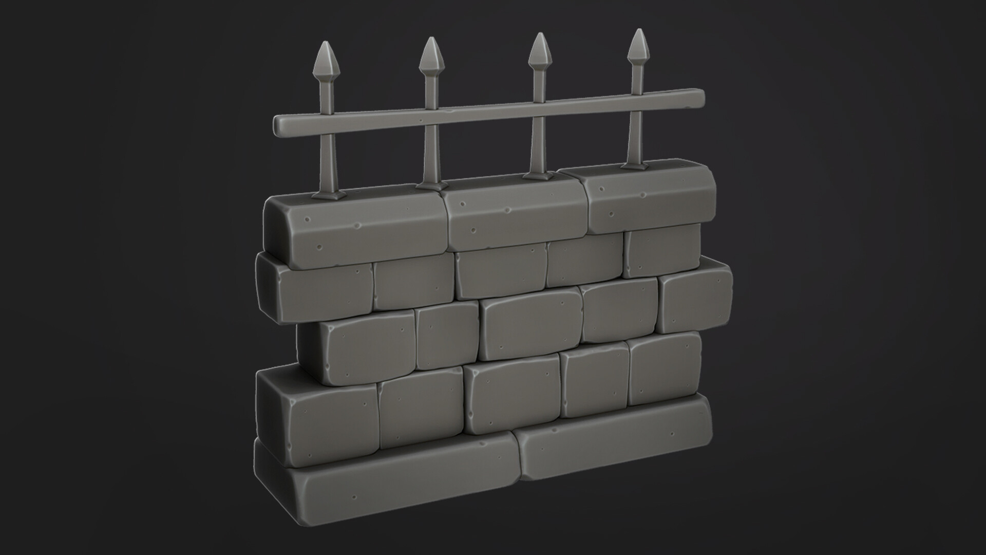ArtStation - Stylized Modular Brick Wall