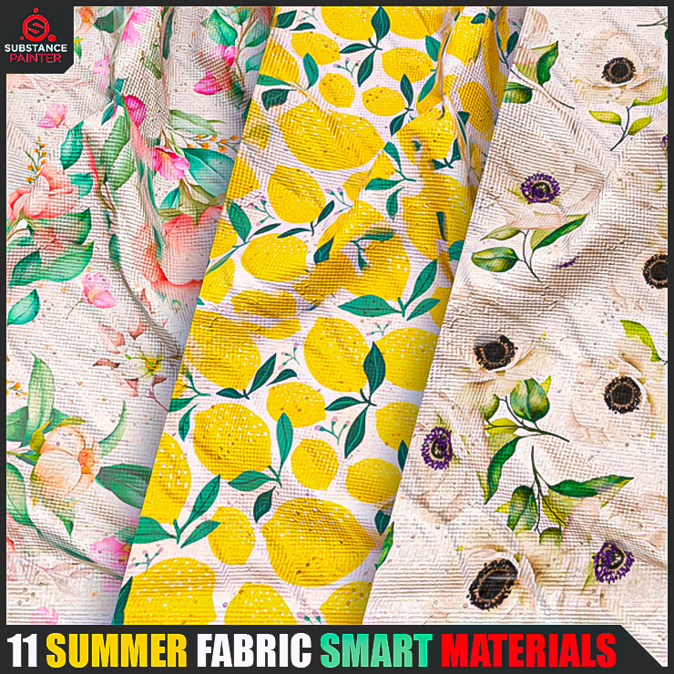 ArtStation - 11 Summer Fabric Smart Materials (Substance Painter)