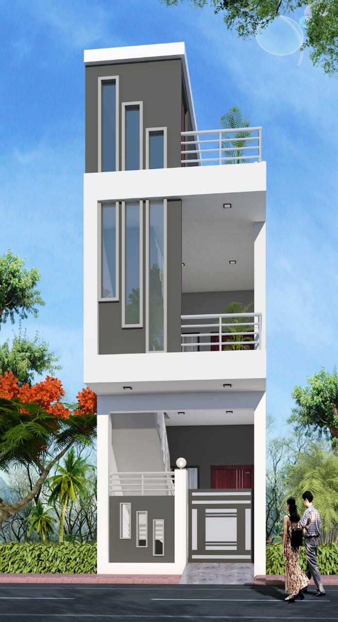 ArtStation - 3d elevation 10 foot wide . 10 FOOT HOUSE ELEVATION DESIGN