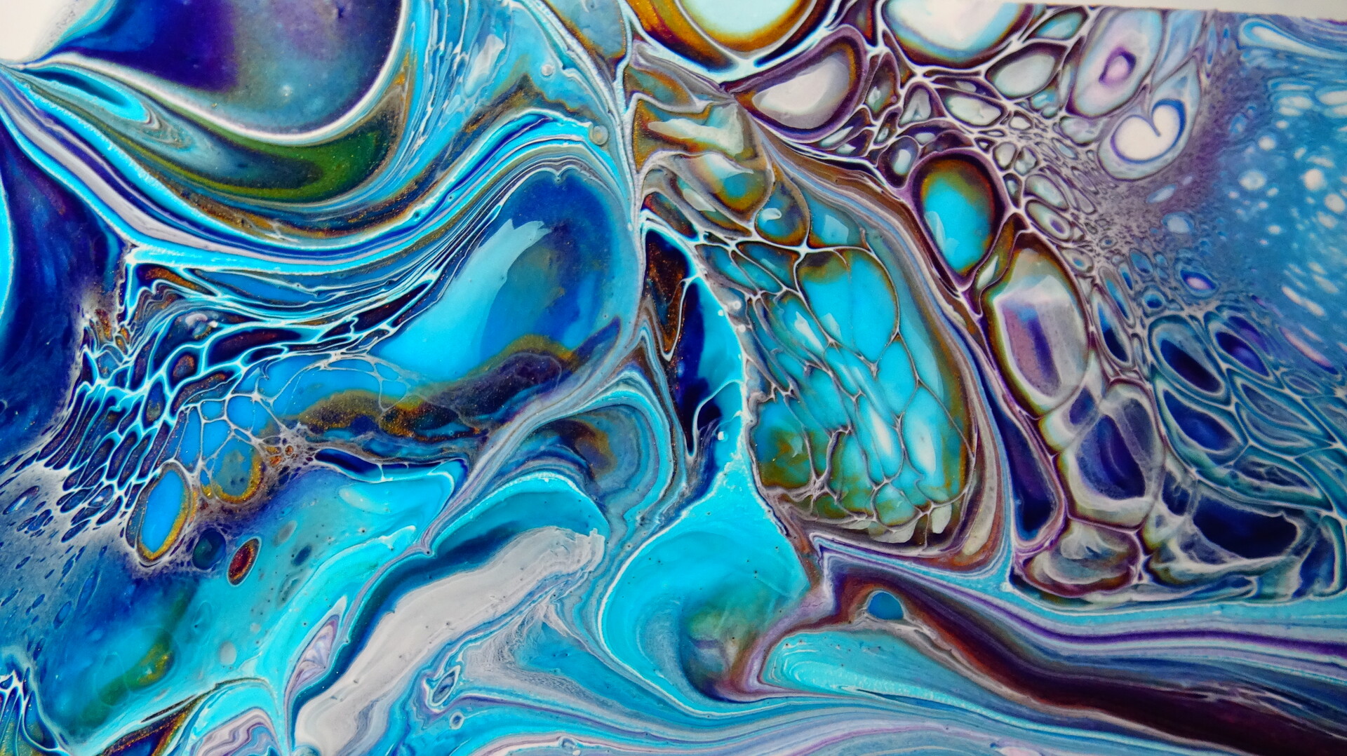 Fiona Art - Practising bloom ~ Minimalist style pour ~ Fluid art painting