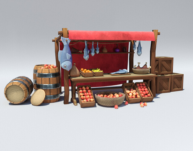 ArtStation - Stylized Market Stall