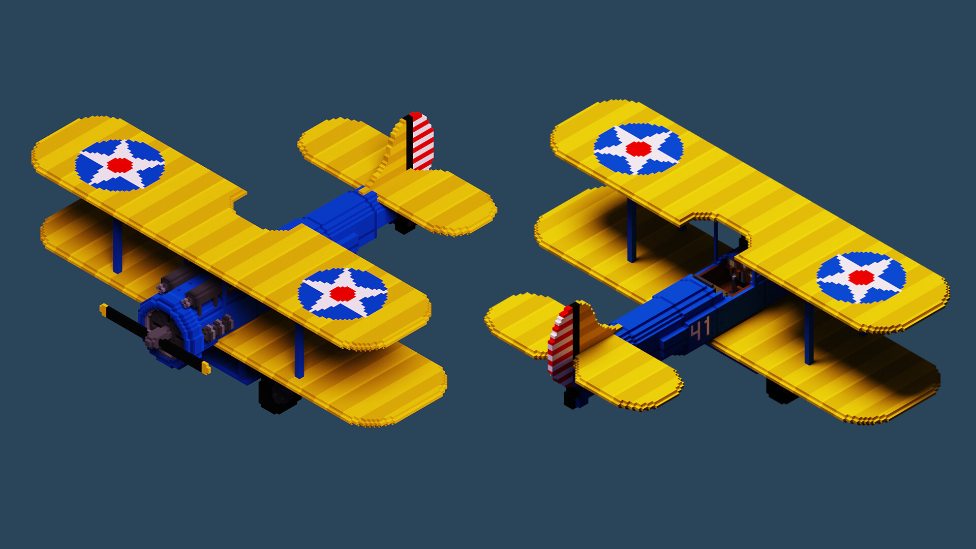 ArtStation - Voxel: US Navy Biplane