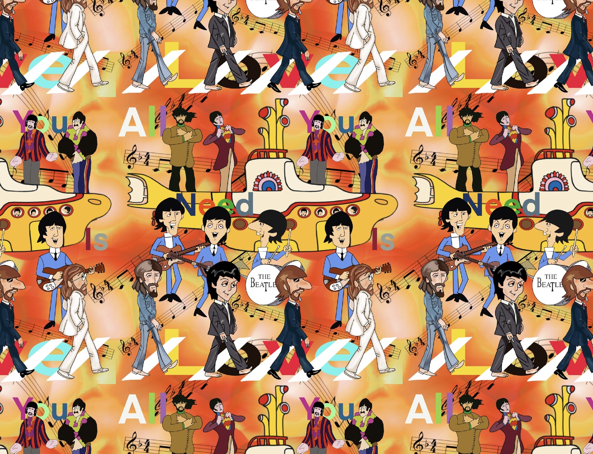 ArtStation - Beatles seamless design