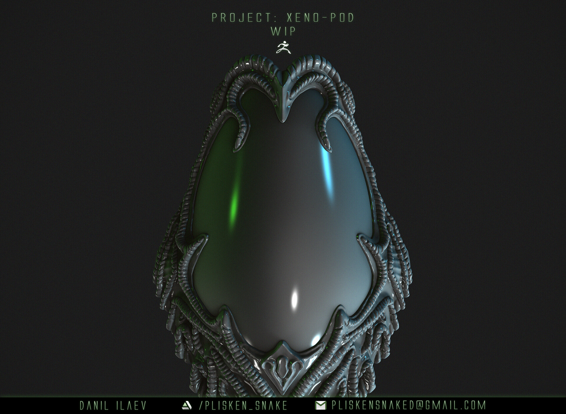 ArtStation - Xeno-pod(wip hi-poly)