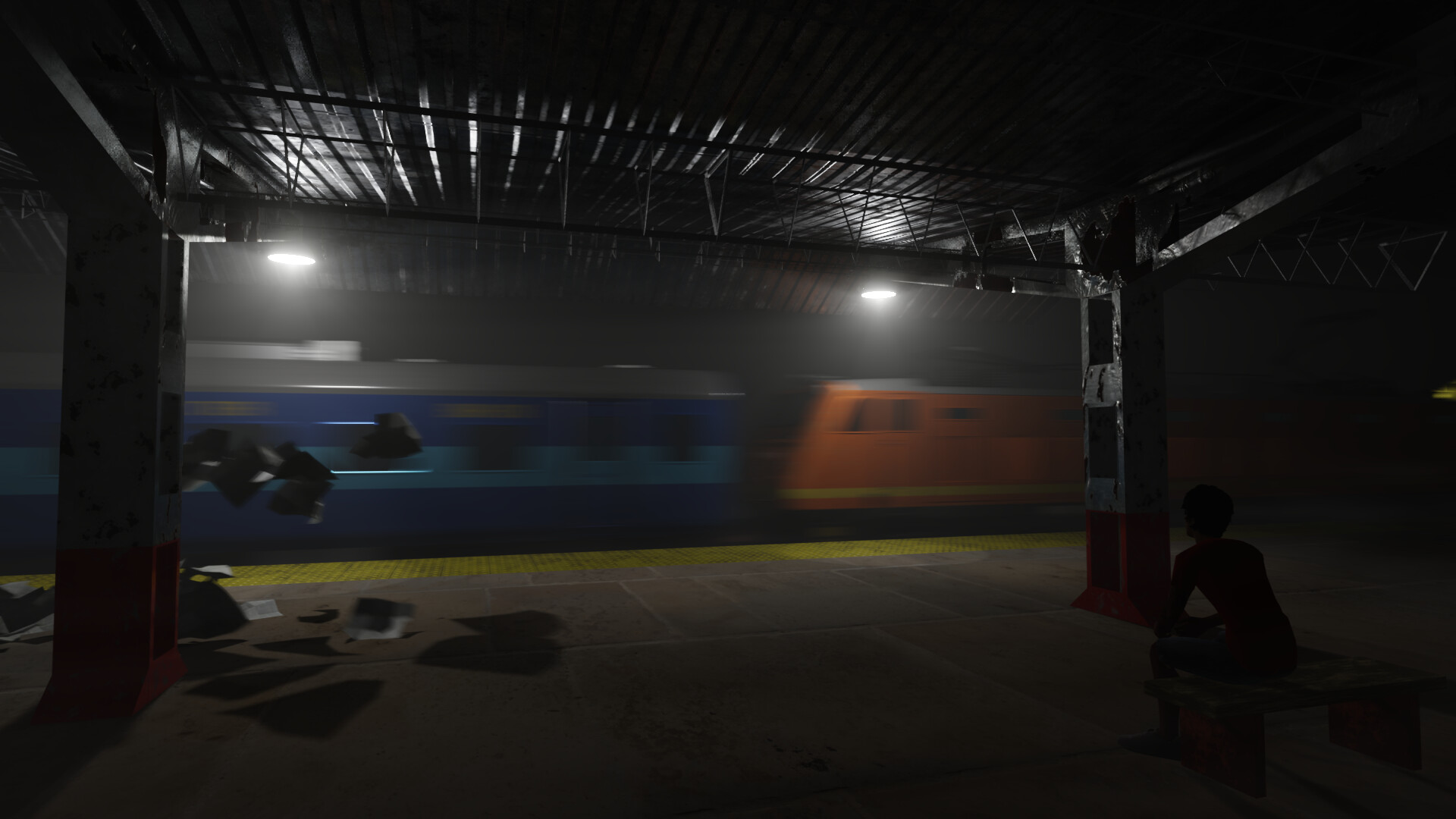 ArtStation - Train passing through an Indian station