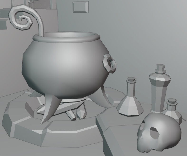 ArtStation - Low Poly Witch Den (Work in Progress)