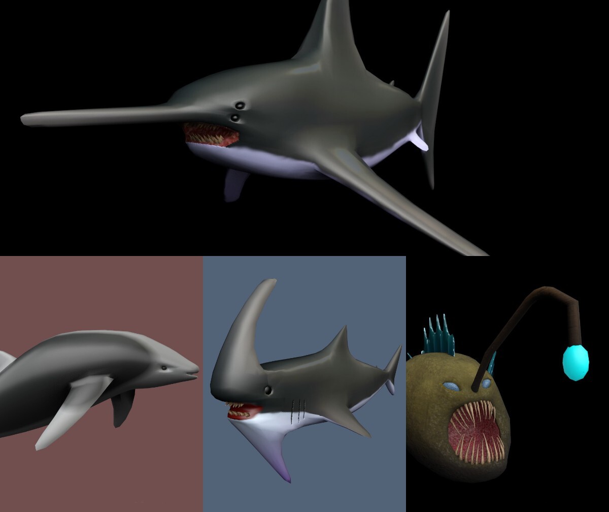 ArtStation - Low poly fantastic sea creatures