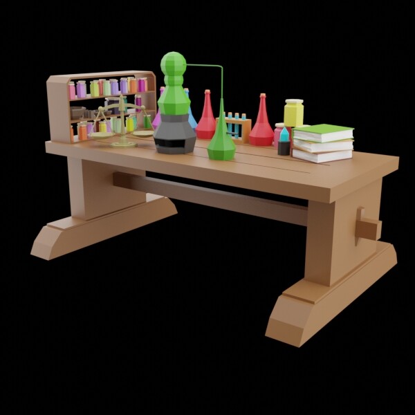 ArtStation - Alchemist table low poly