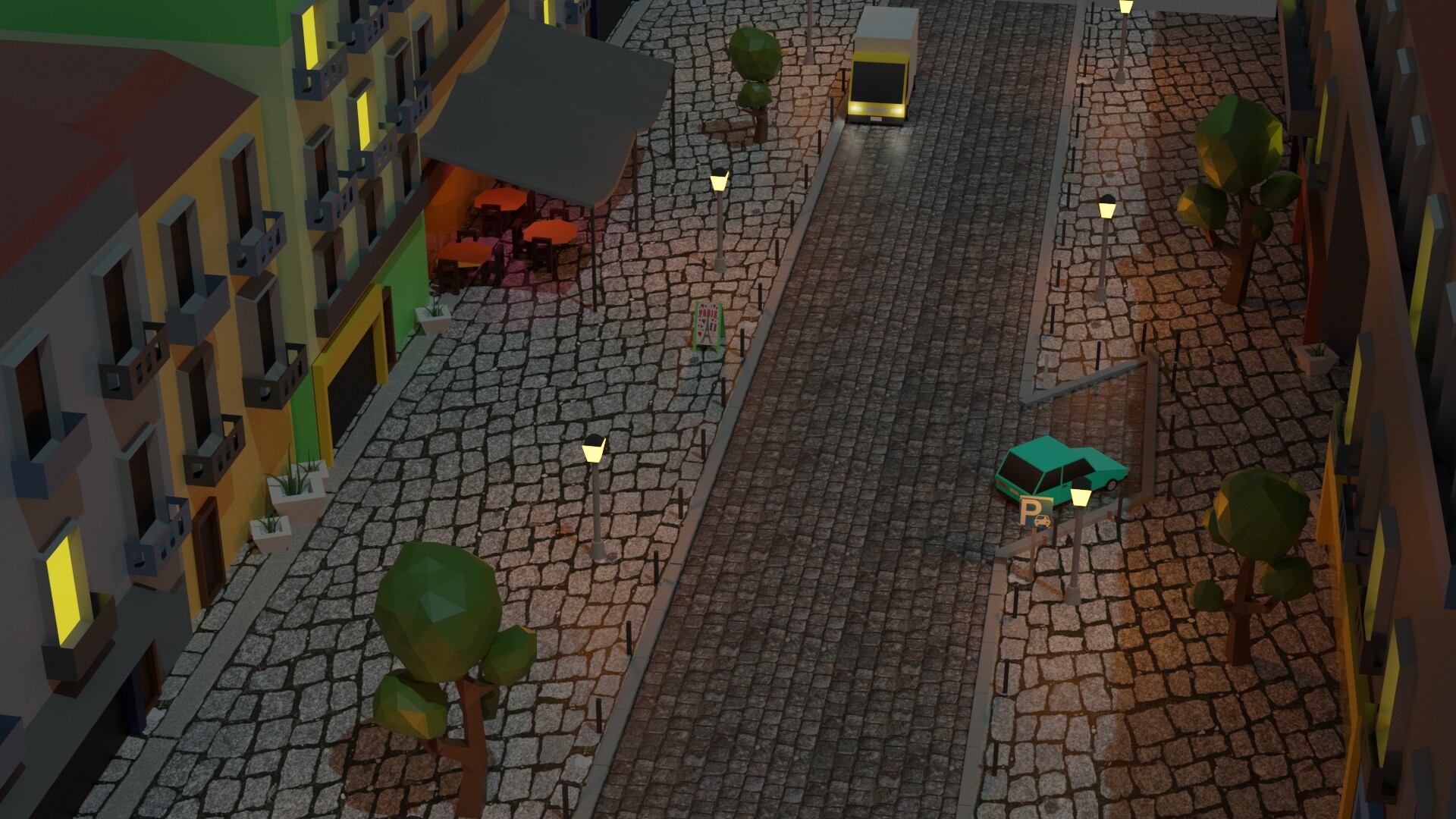 ArtStation - Low Poly Paris street