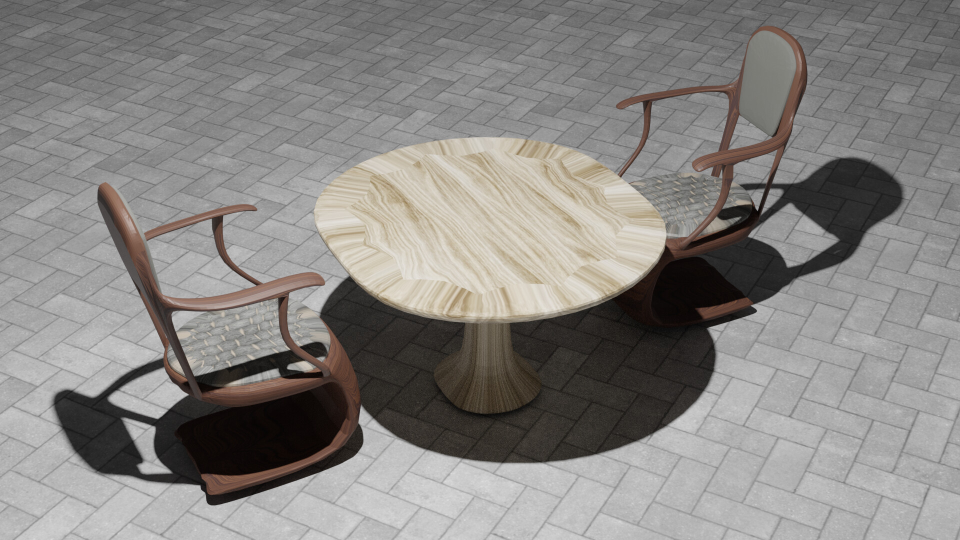 ArtStation - the tea table and chairs