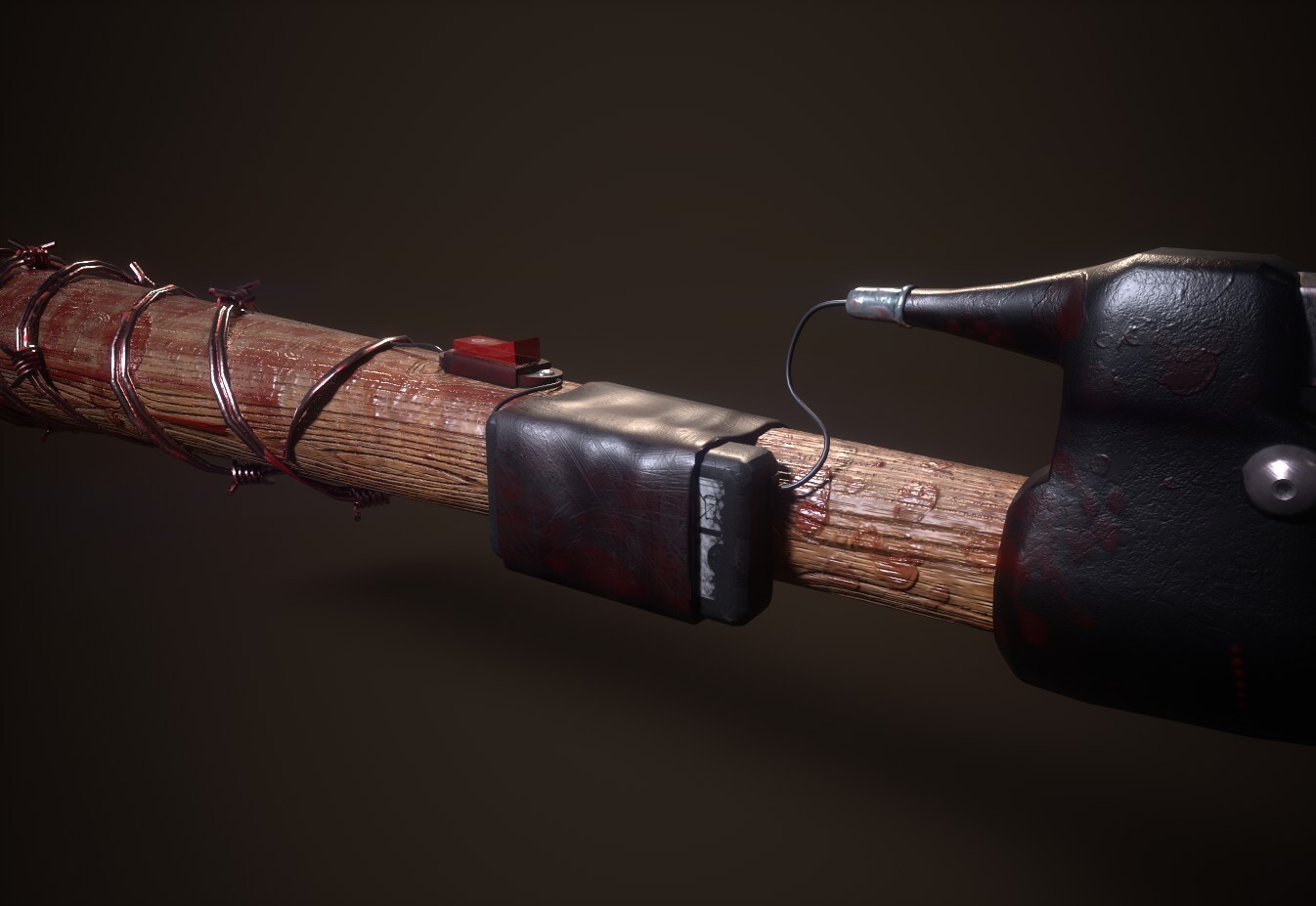 ArtStation - Baseball bat (with electric barbed wire)
