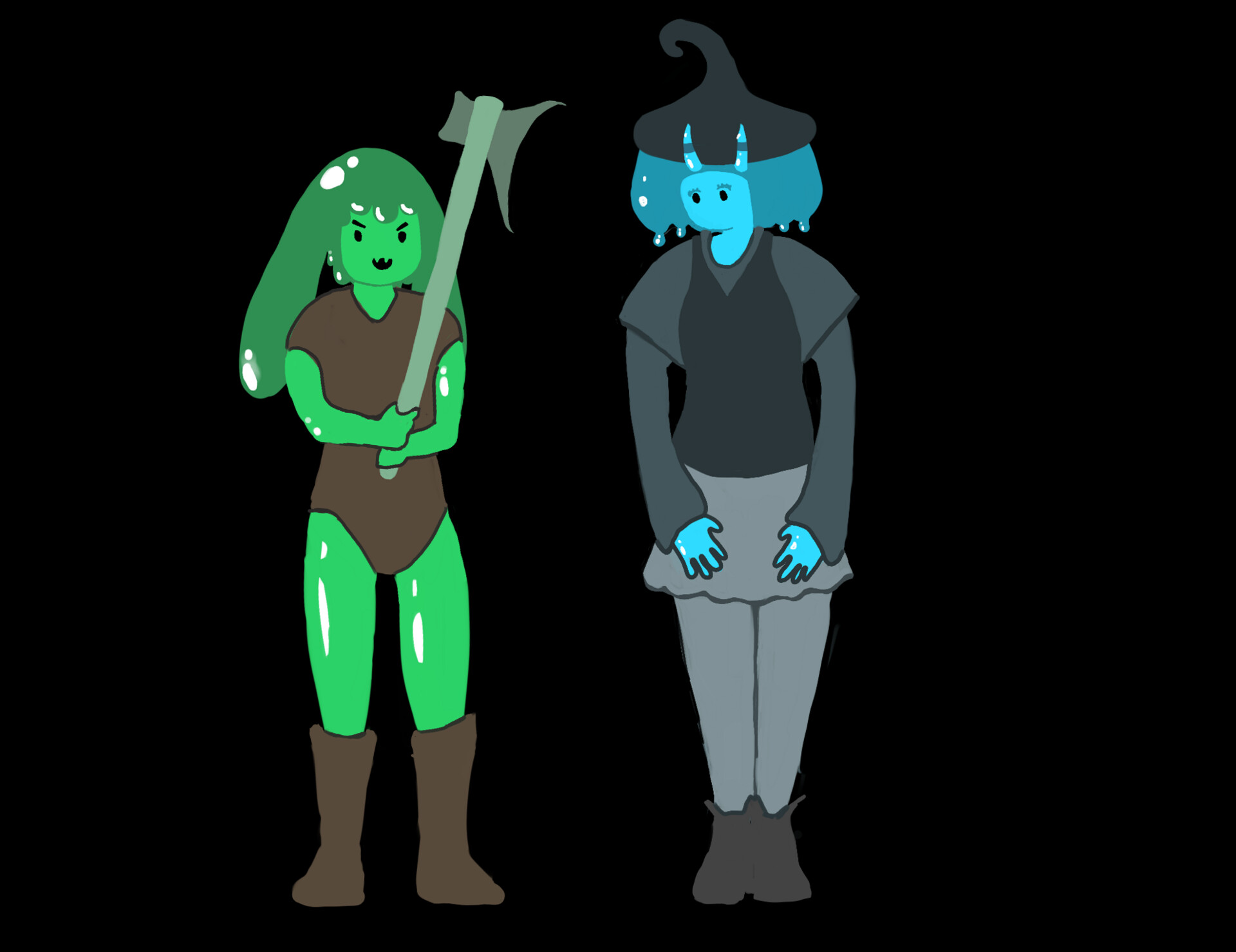 Ethosaur - A Slime a day #8 "Barbarian & Witch Slime"