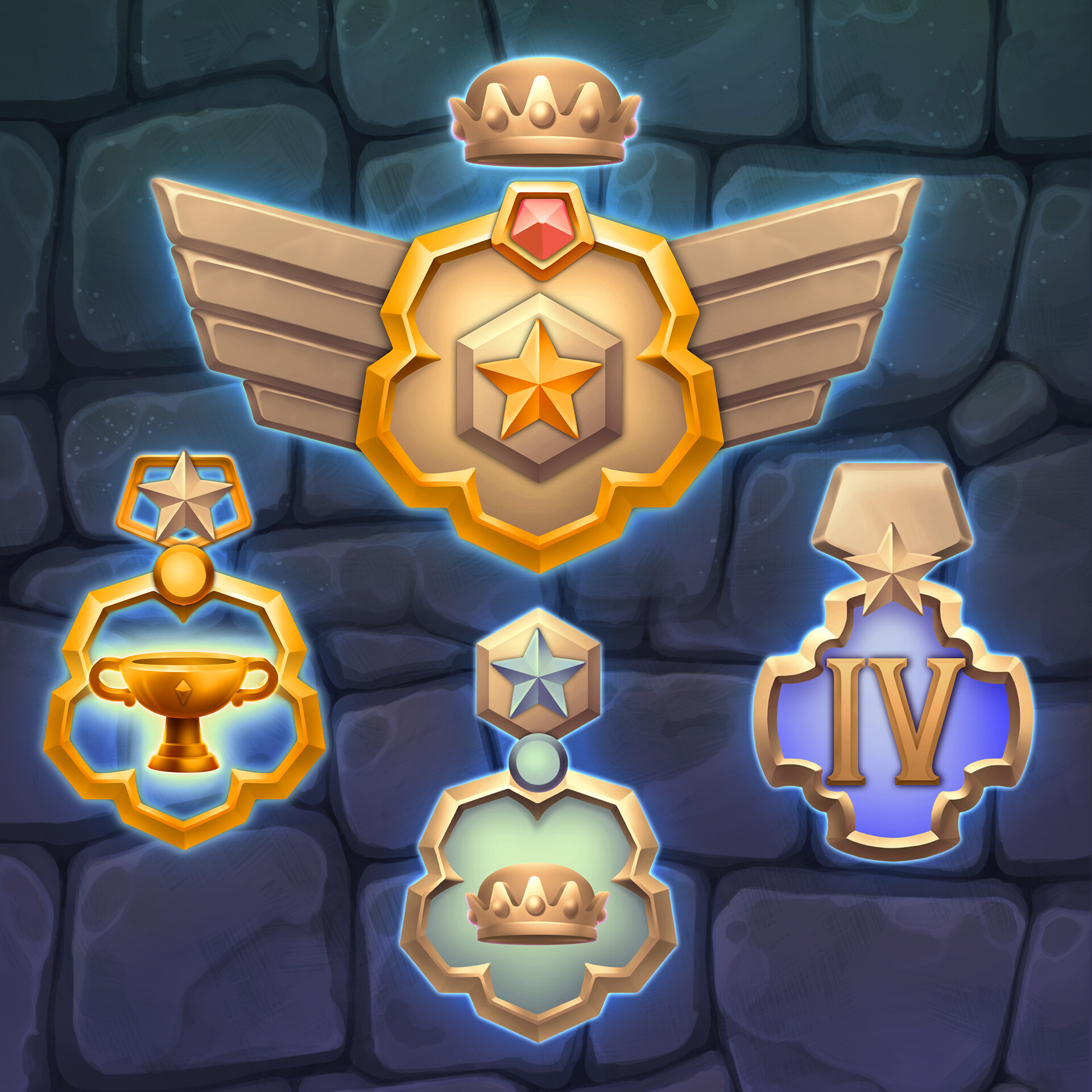 ArtStation - Achievement badge design