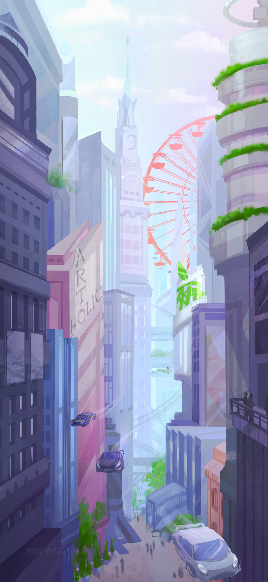 ArtStation - Comission: Loading screen - City