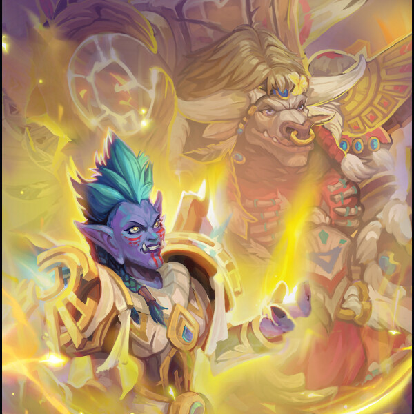 ArtStation - Tauren druid Kralizek and troll priest Novae.