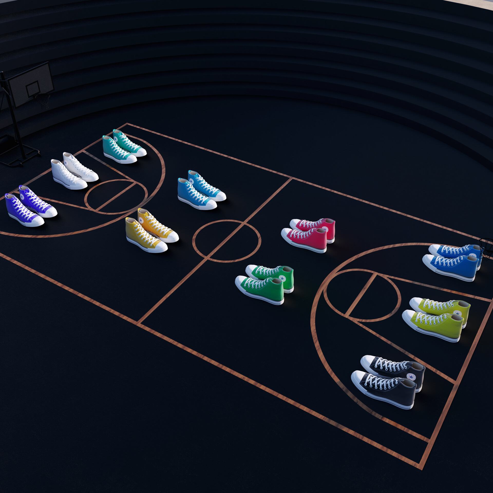 ArtStation - NBA All Star 3D Rendering Converse Shoes.