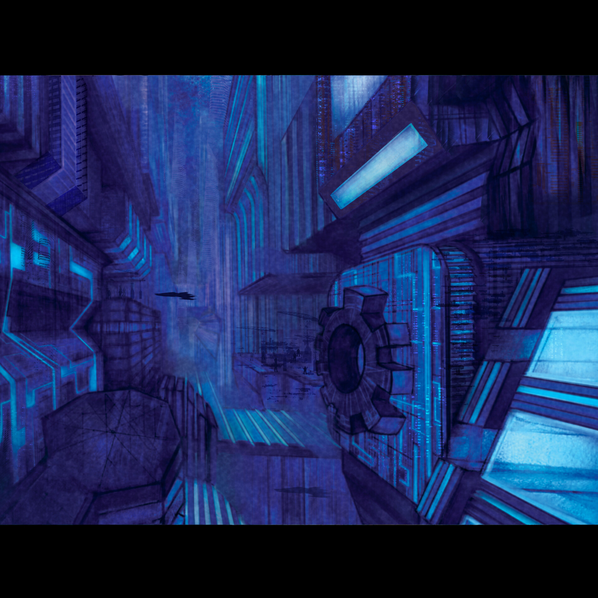 ArtStation - Blue Cyber City Concept