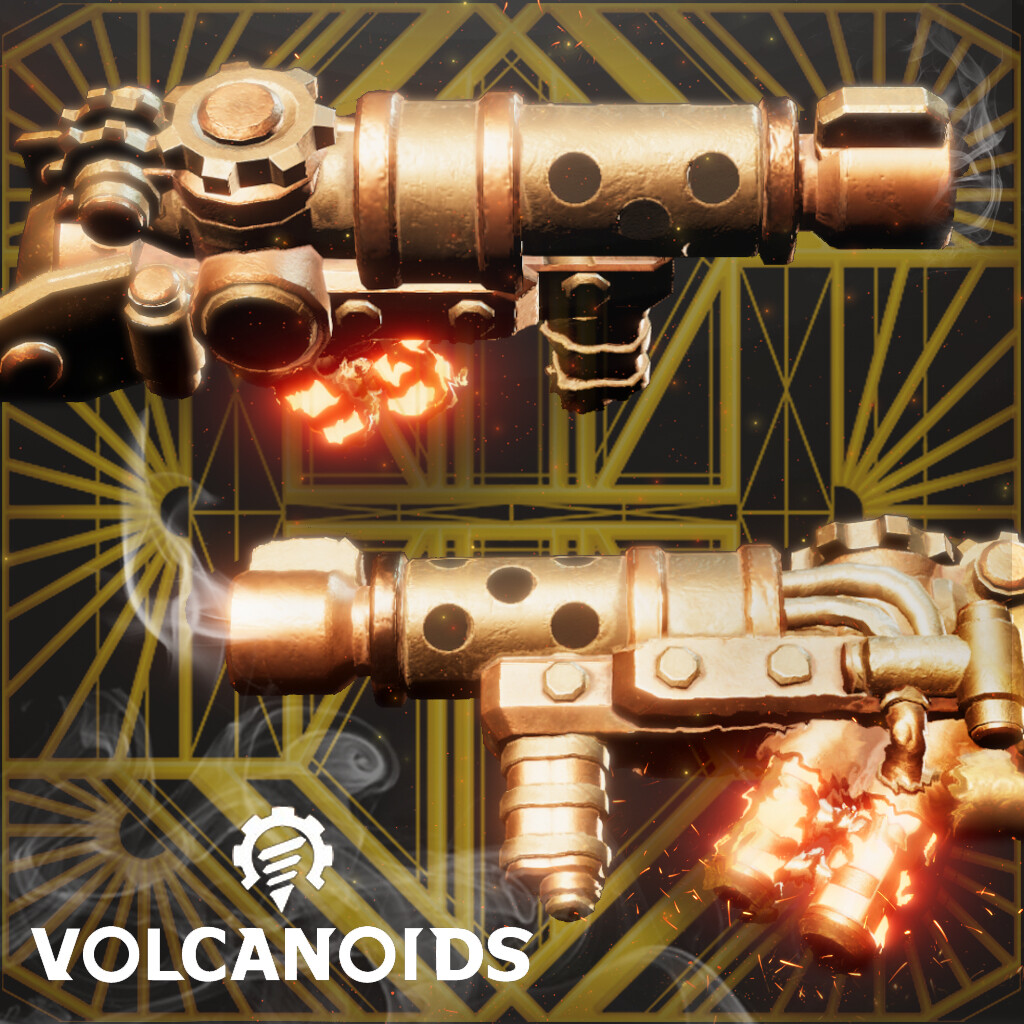 ArtStation - Steampunk weapons - SubMachin gun . Volcanoids Project.
