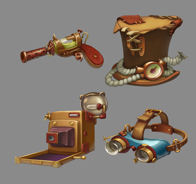 ArtStation - Steampunk props set