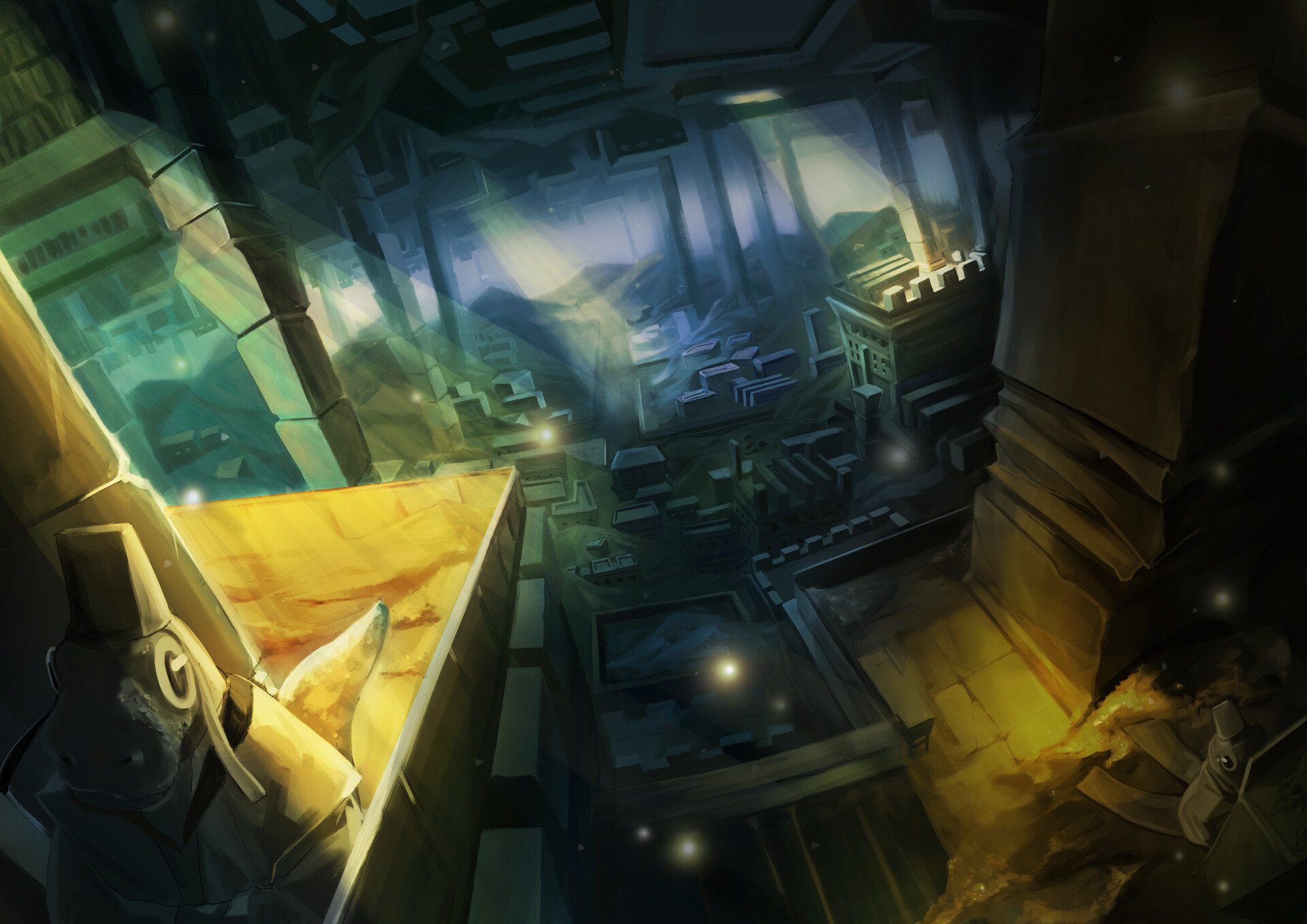 ArtStation - Ancient Library under the Desert.