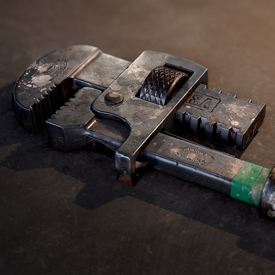 ArtStation - Pipe wrench PBR-texture