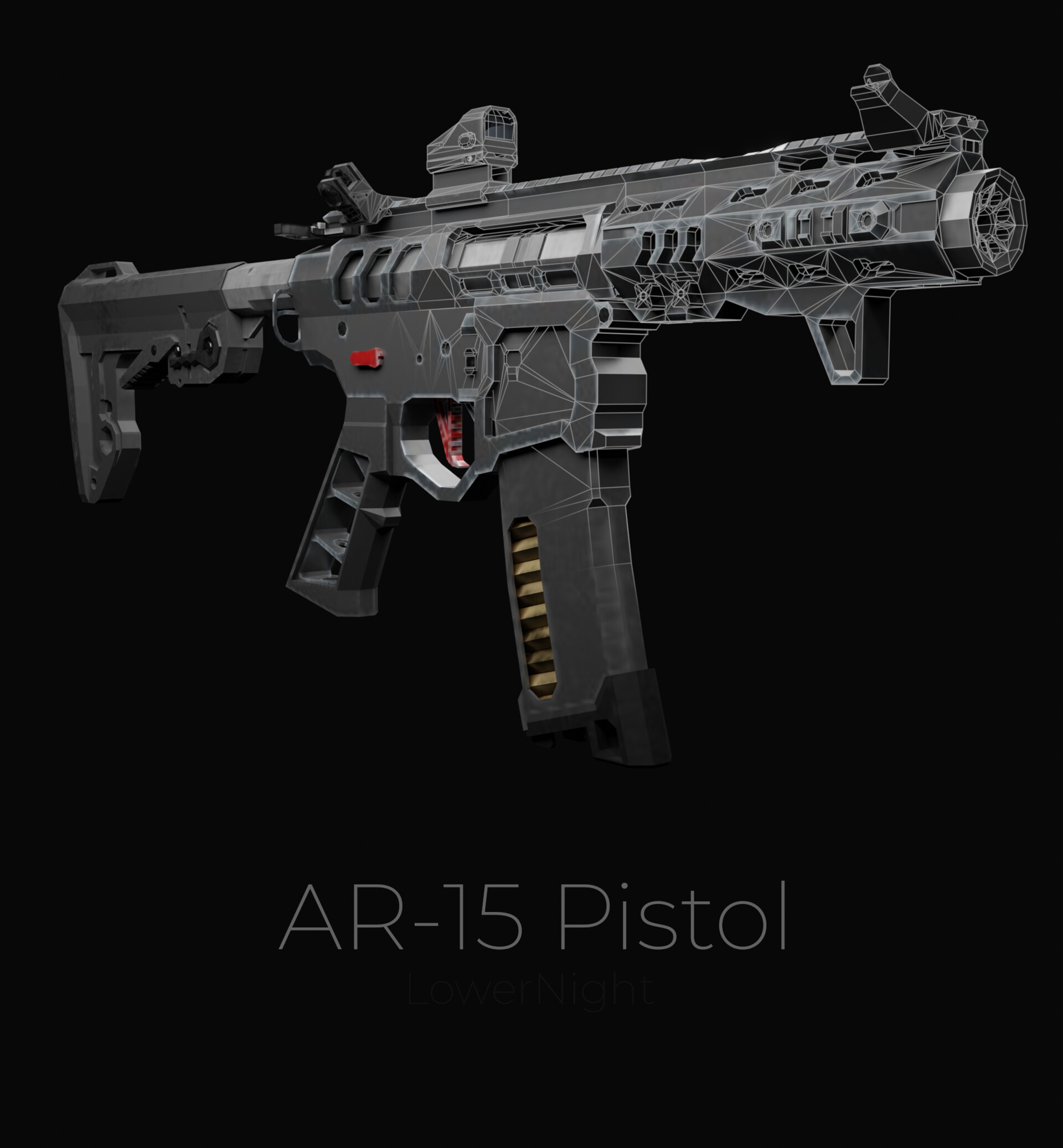 ArtStation - AR-15 Pistol Skeleton Edition Low Poly