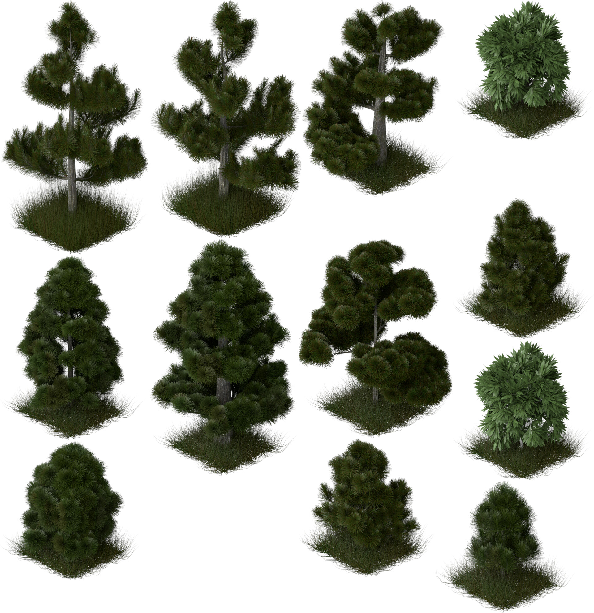 ArtStation - 2D ISO Tiles Of Grass And Trees