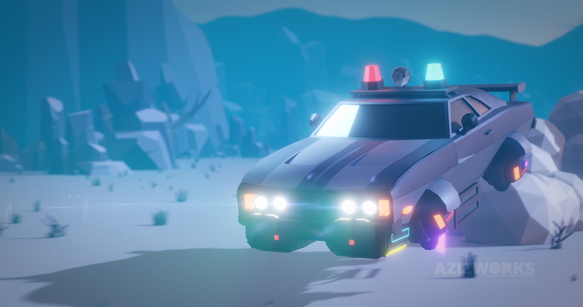 ArtStation - Sci fi Lowpoly 1969 Dodge Charger