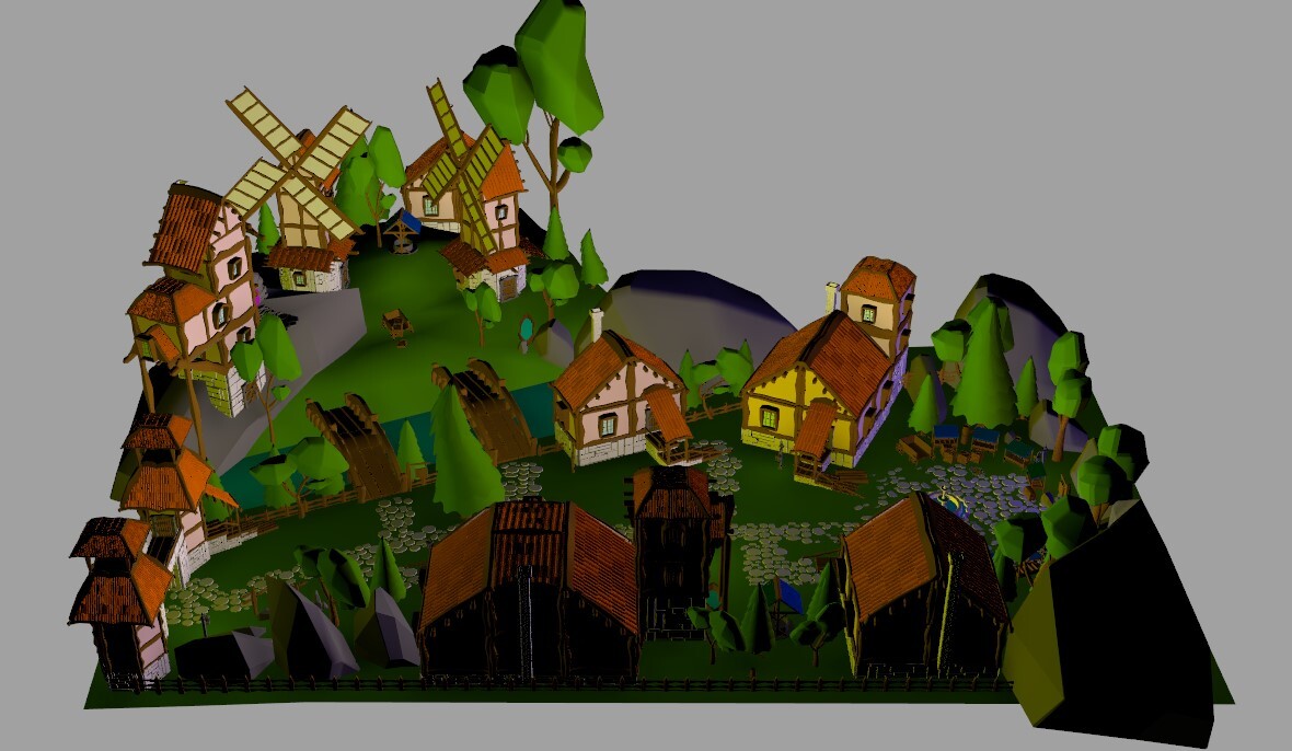 ArtStation - 3D modeling stylized medieval environment