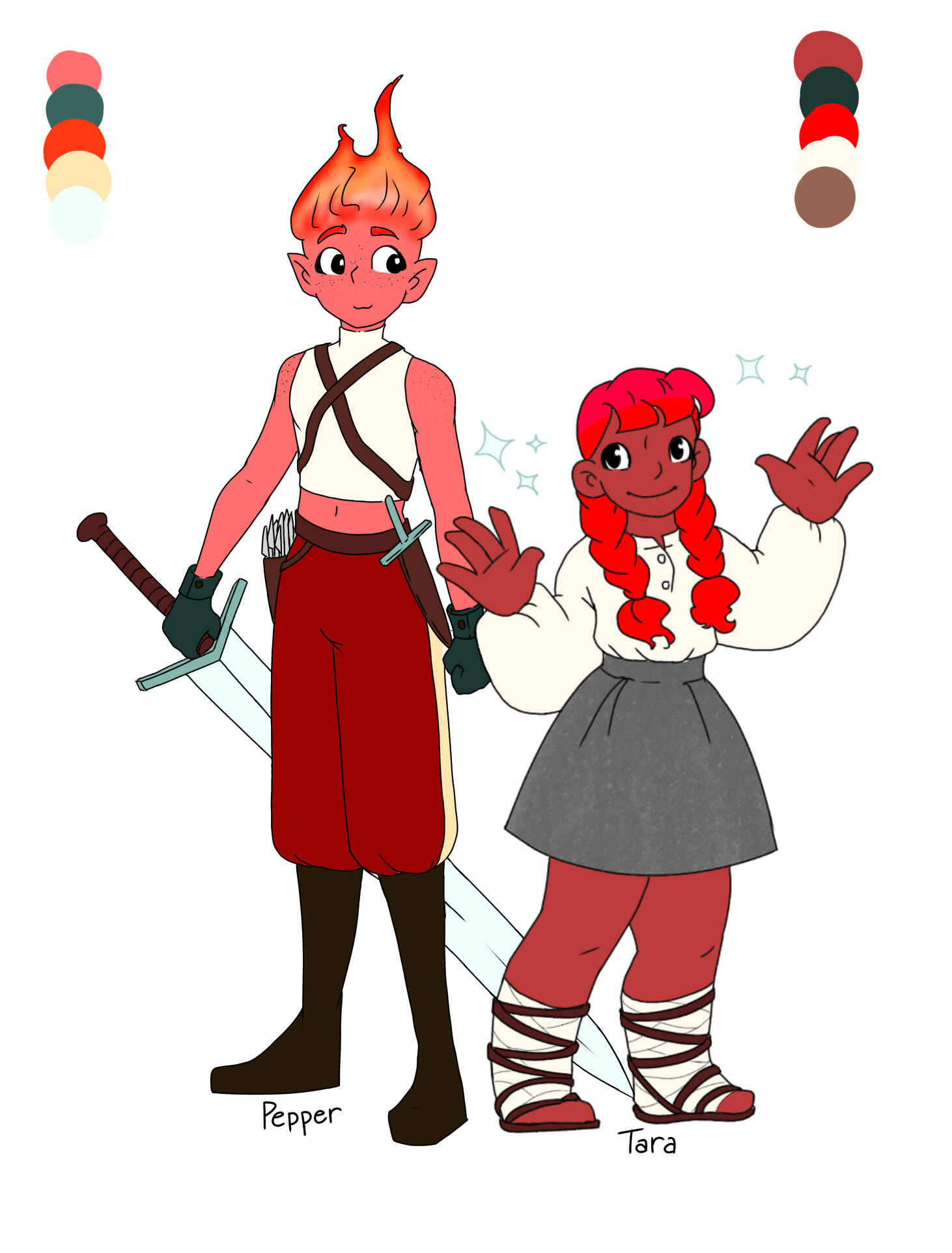 ArtStation - Fire Genasi Sisters