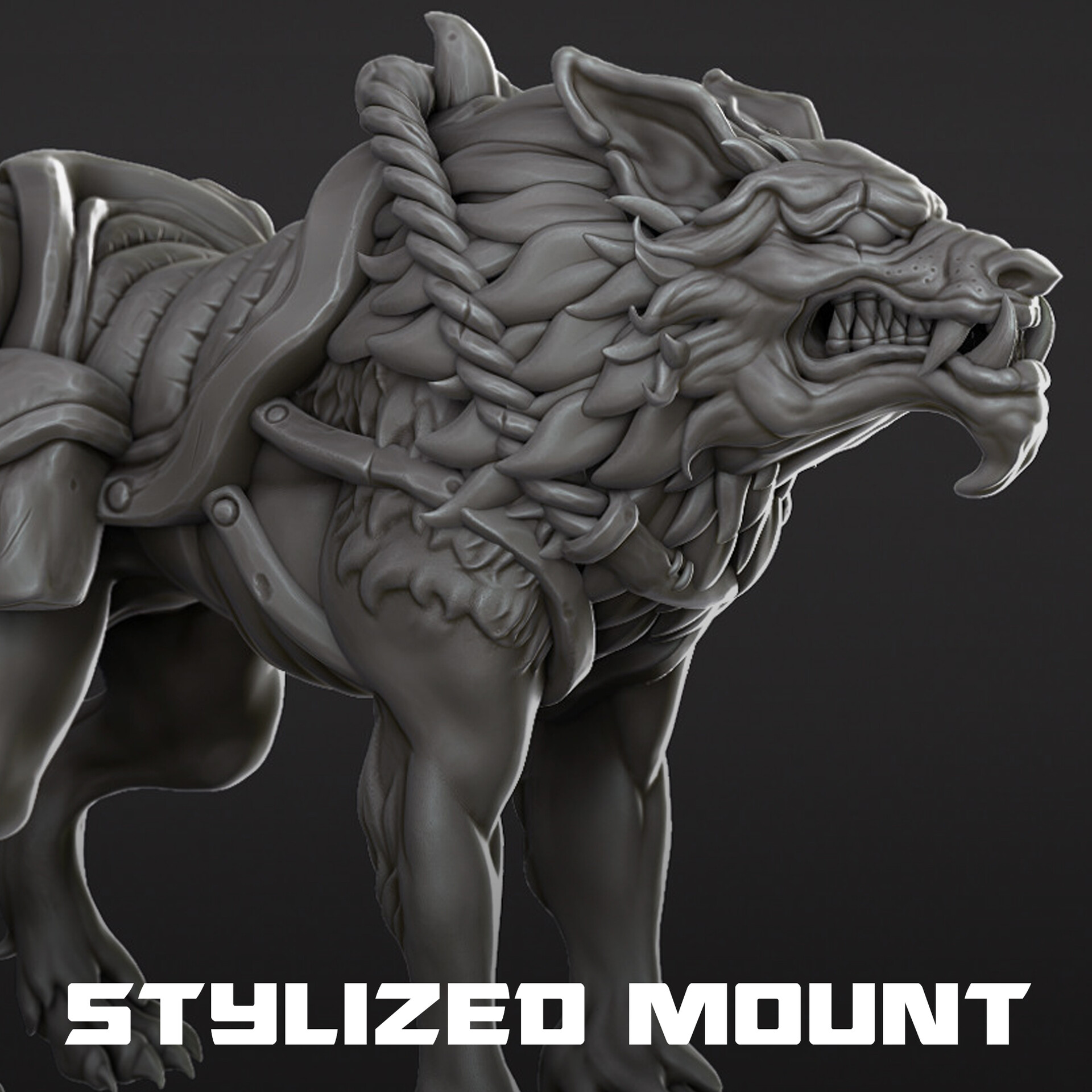ArtStation - Stylized Wolf Mount WIP