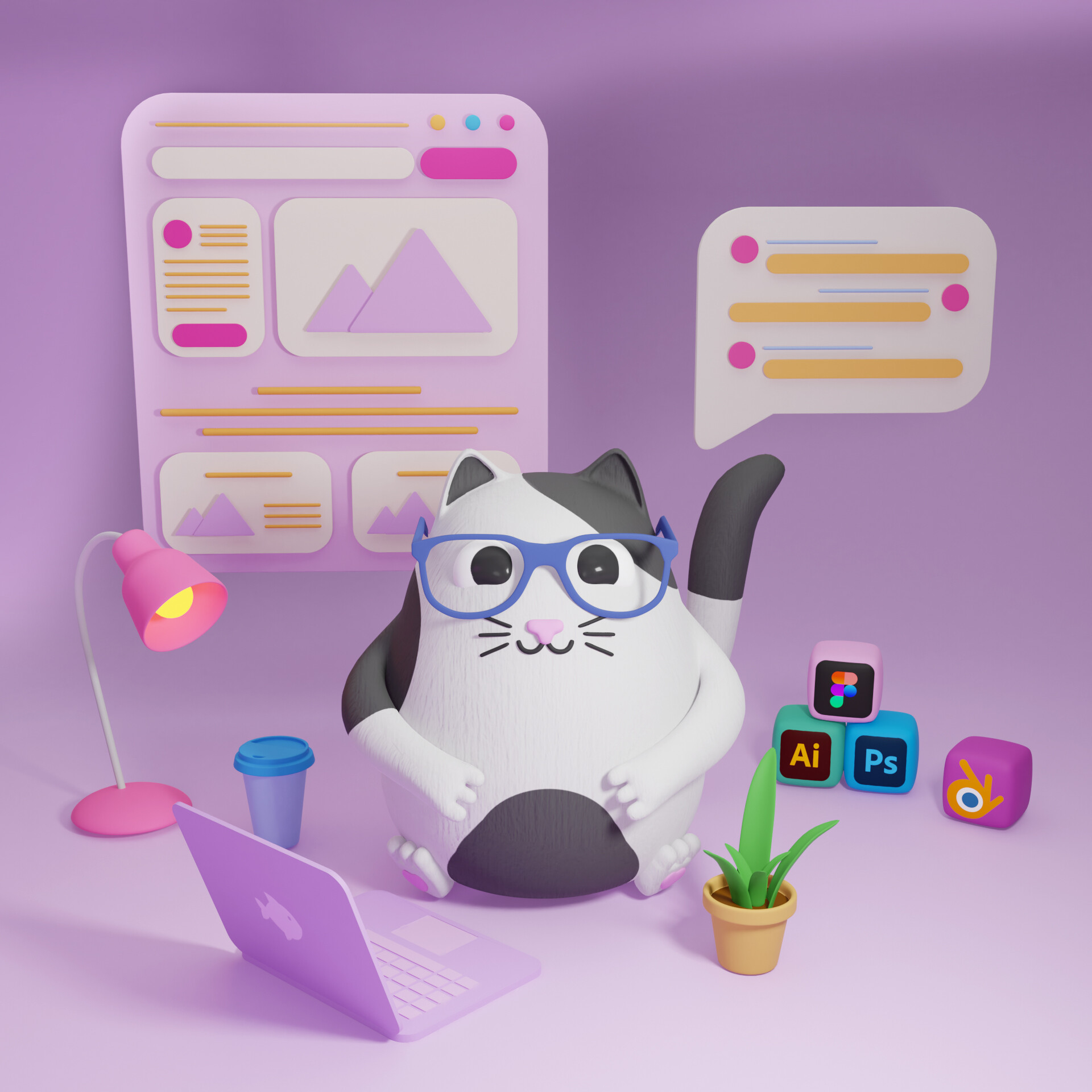 ArtStation - Web cat