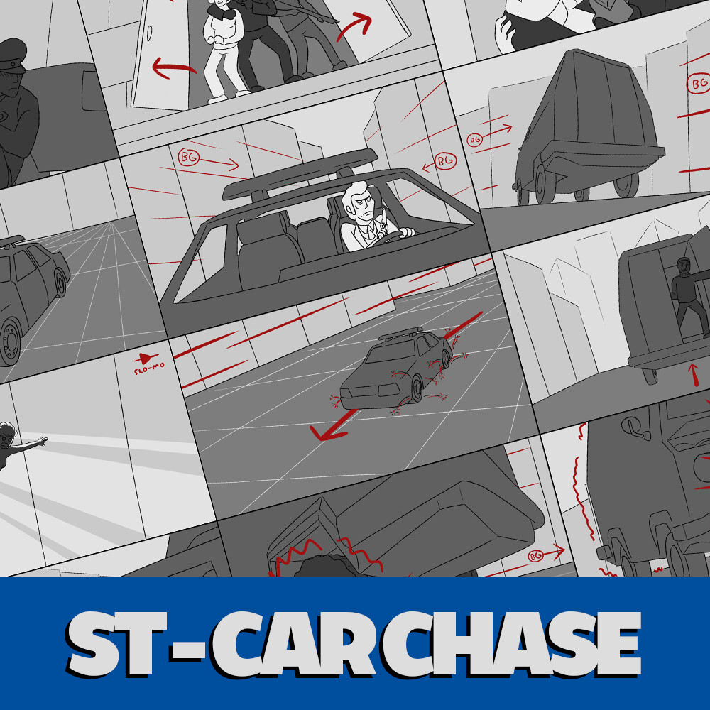 ArtStation - Storyboard - Chase Car