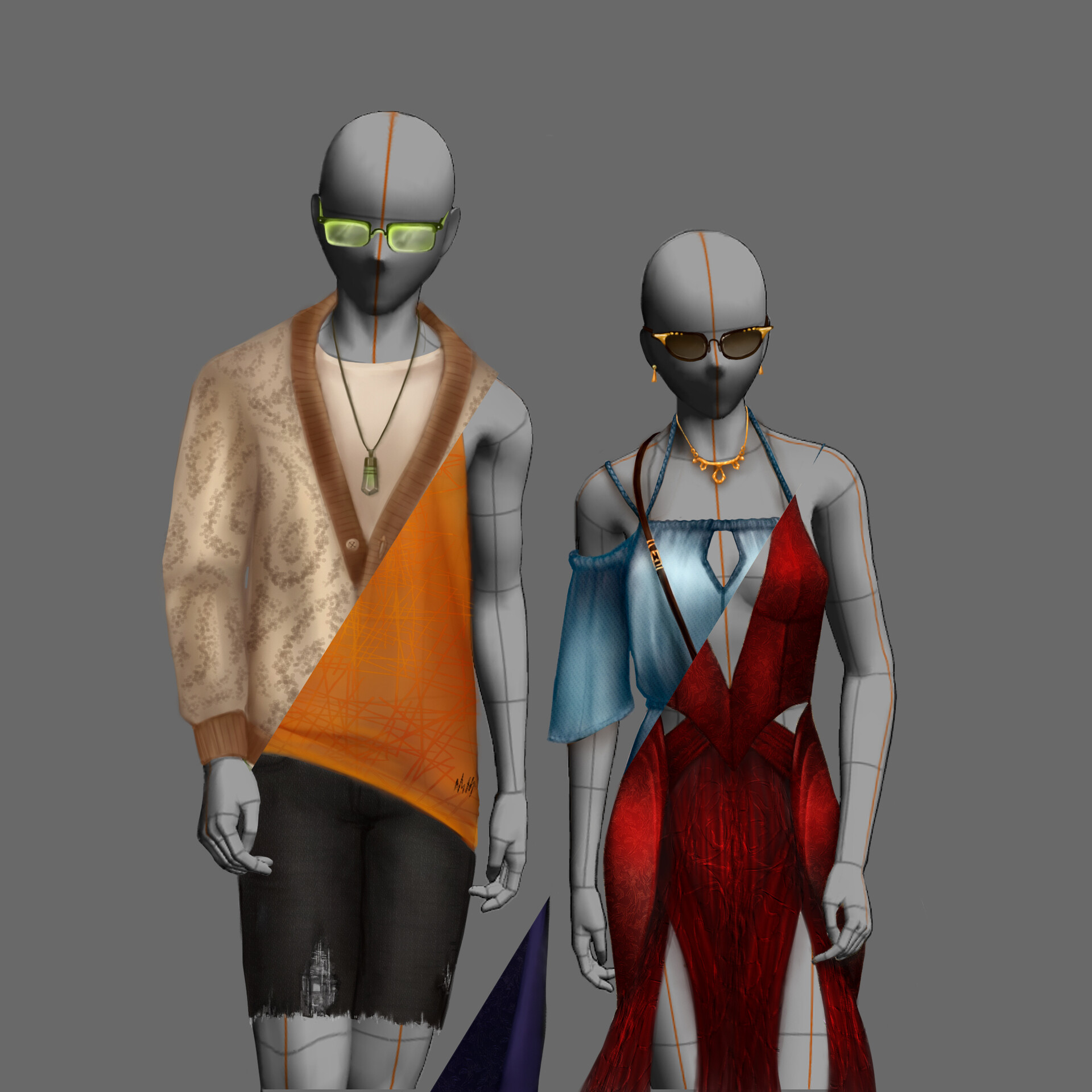 ArtStation - 2D Outfit Asset Design - Mobile Narrative Game, Rowan Pippin