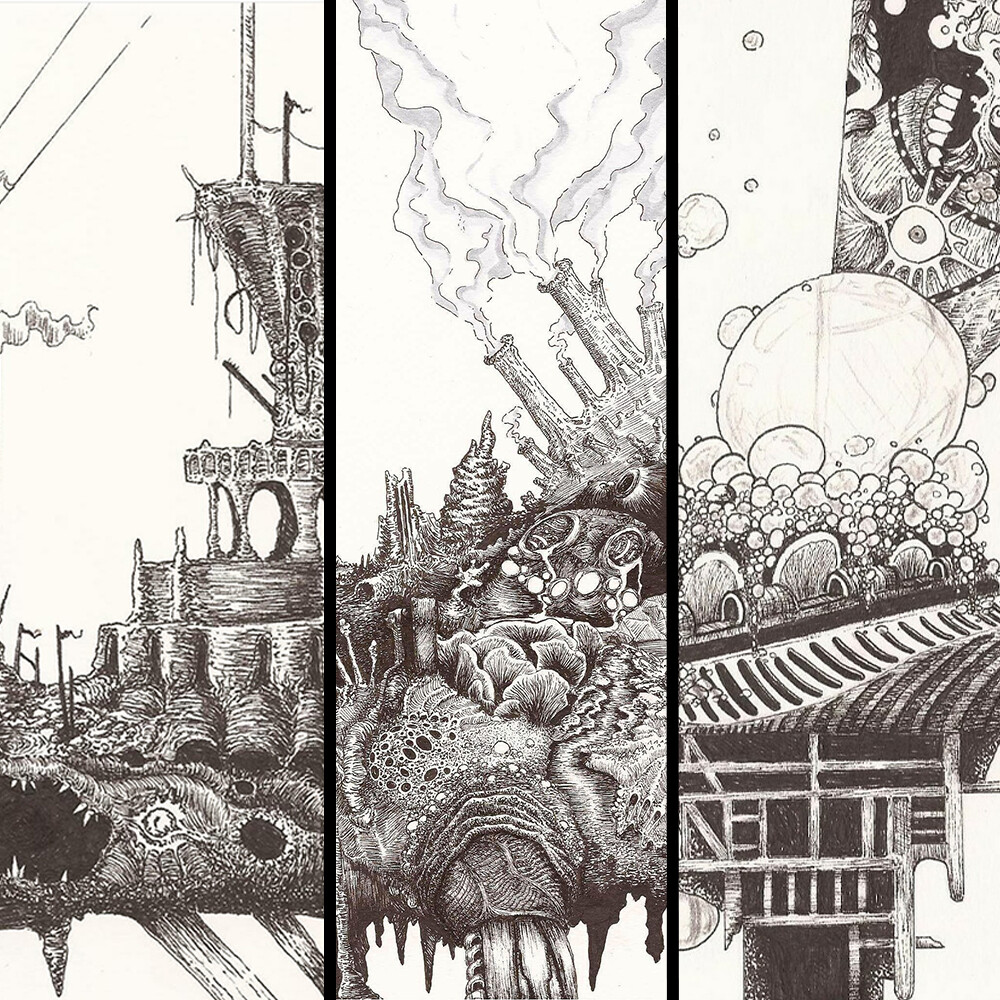 ArtStation - Surreal Landscape Doodles - Ink