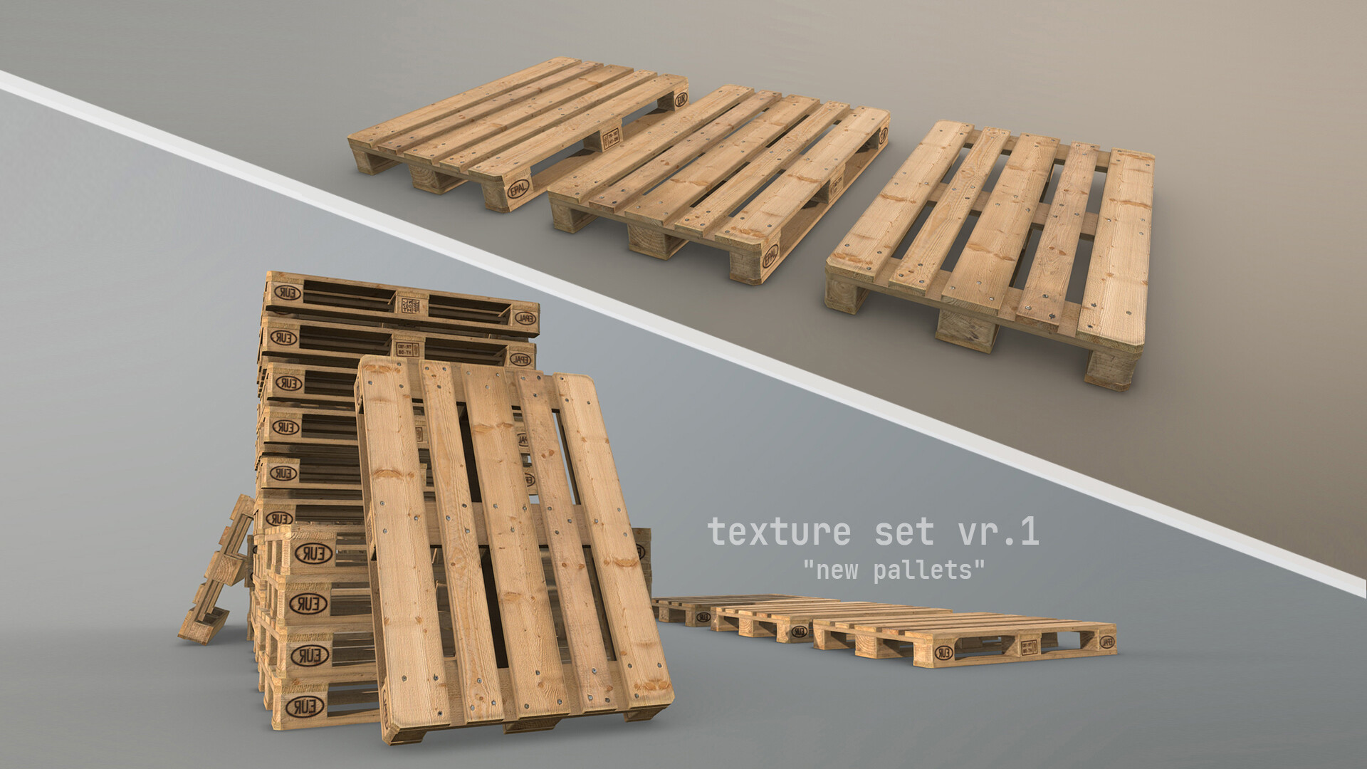ArtStation - Cargo Wood Pallets EUR EPAL ver.1