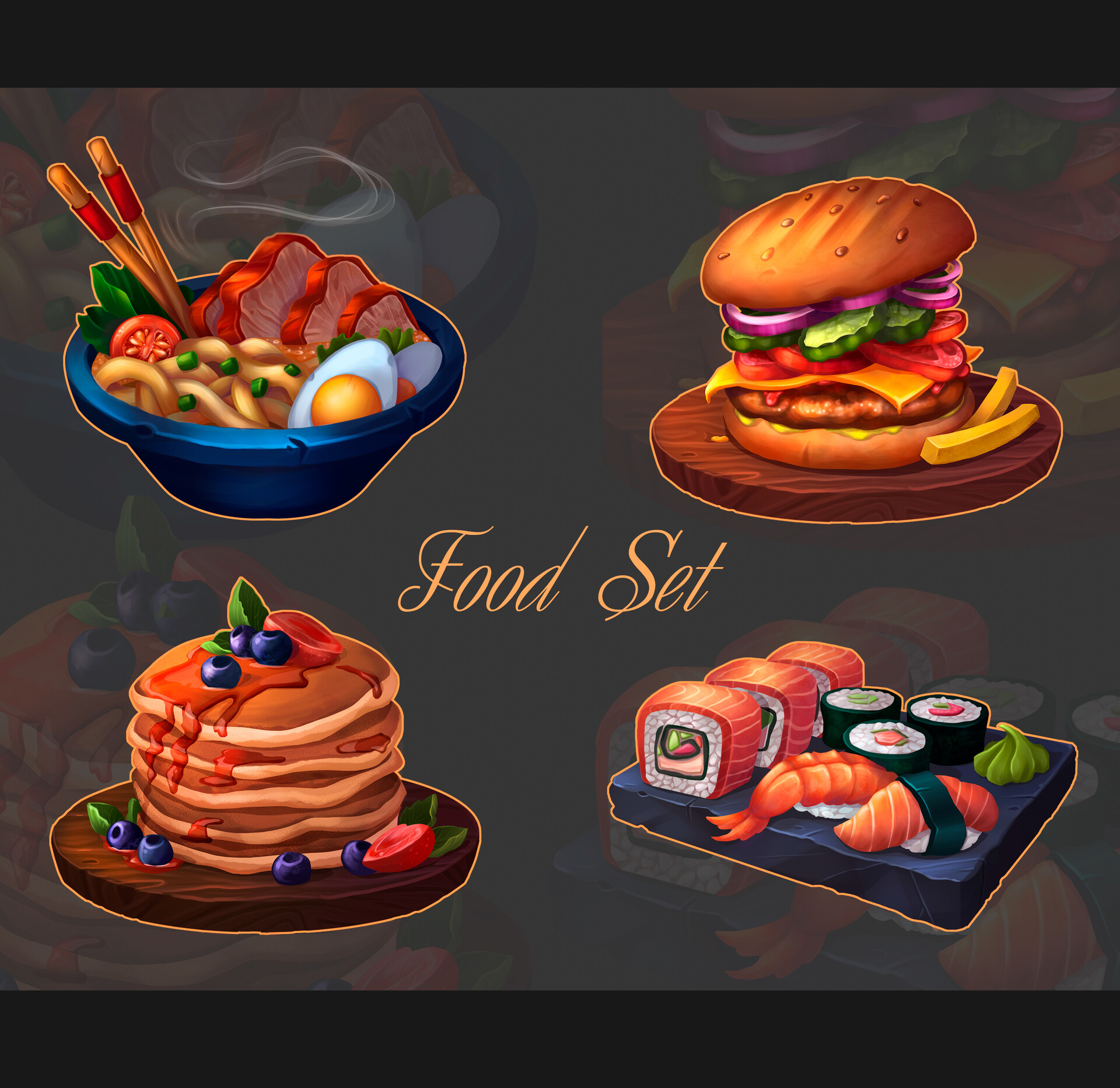 ArtStation - 🍜 Food Set 🍔